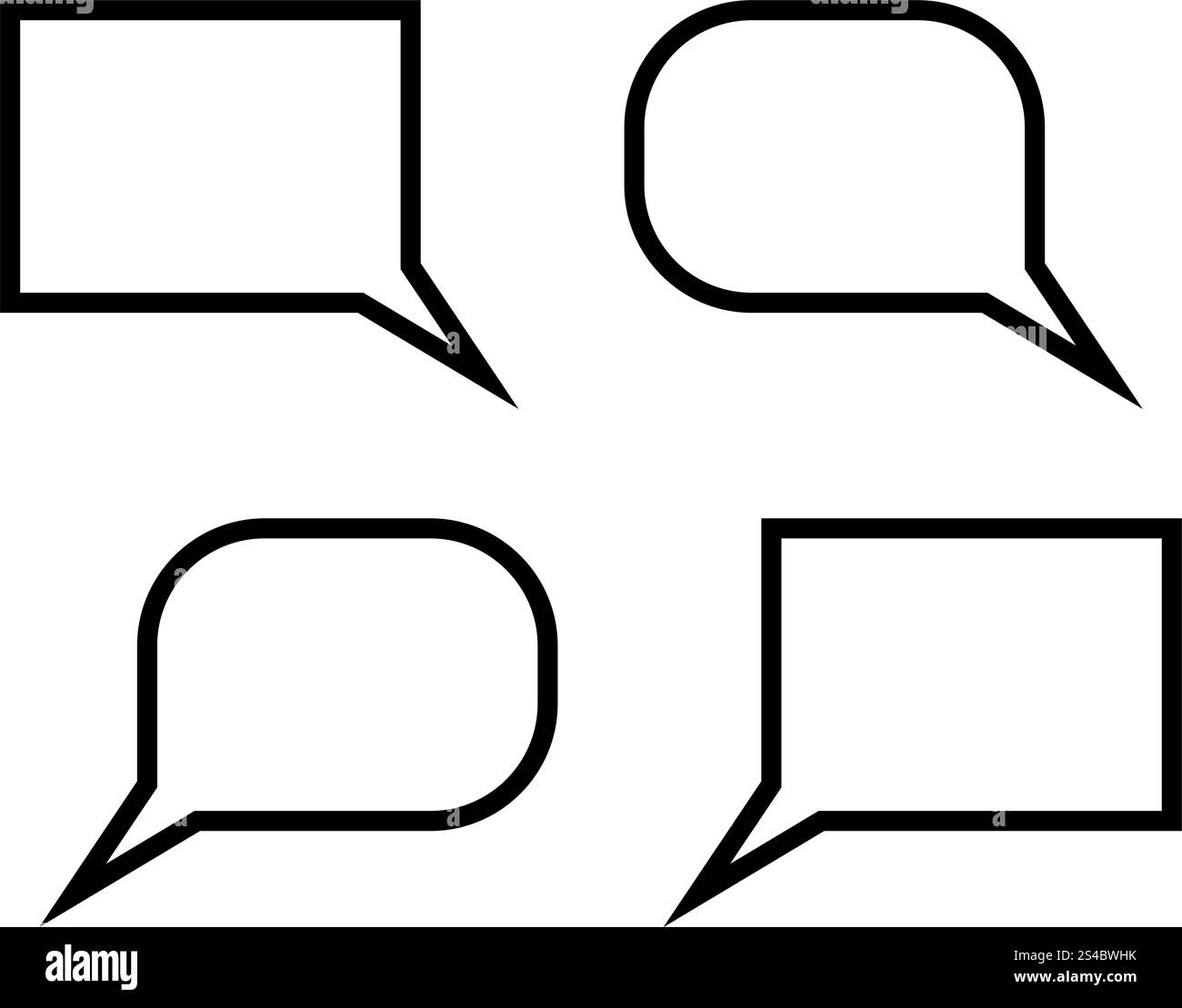 Dialogue signs set black color Four items Stock Vector Image & Art - Alamy