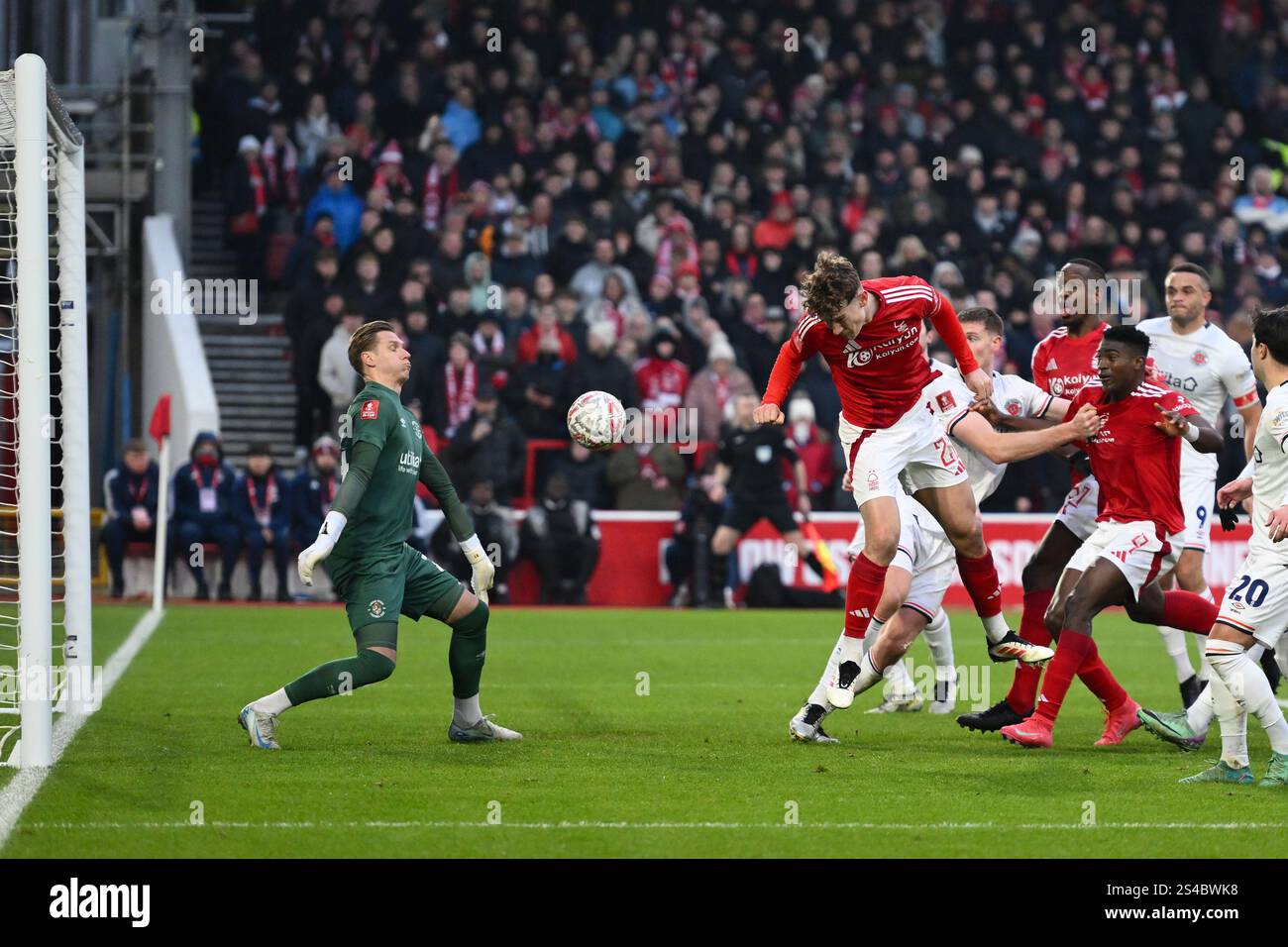 City Ground, Nottingham on Saturday 11th January 2025. Ryan Yates of ...
