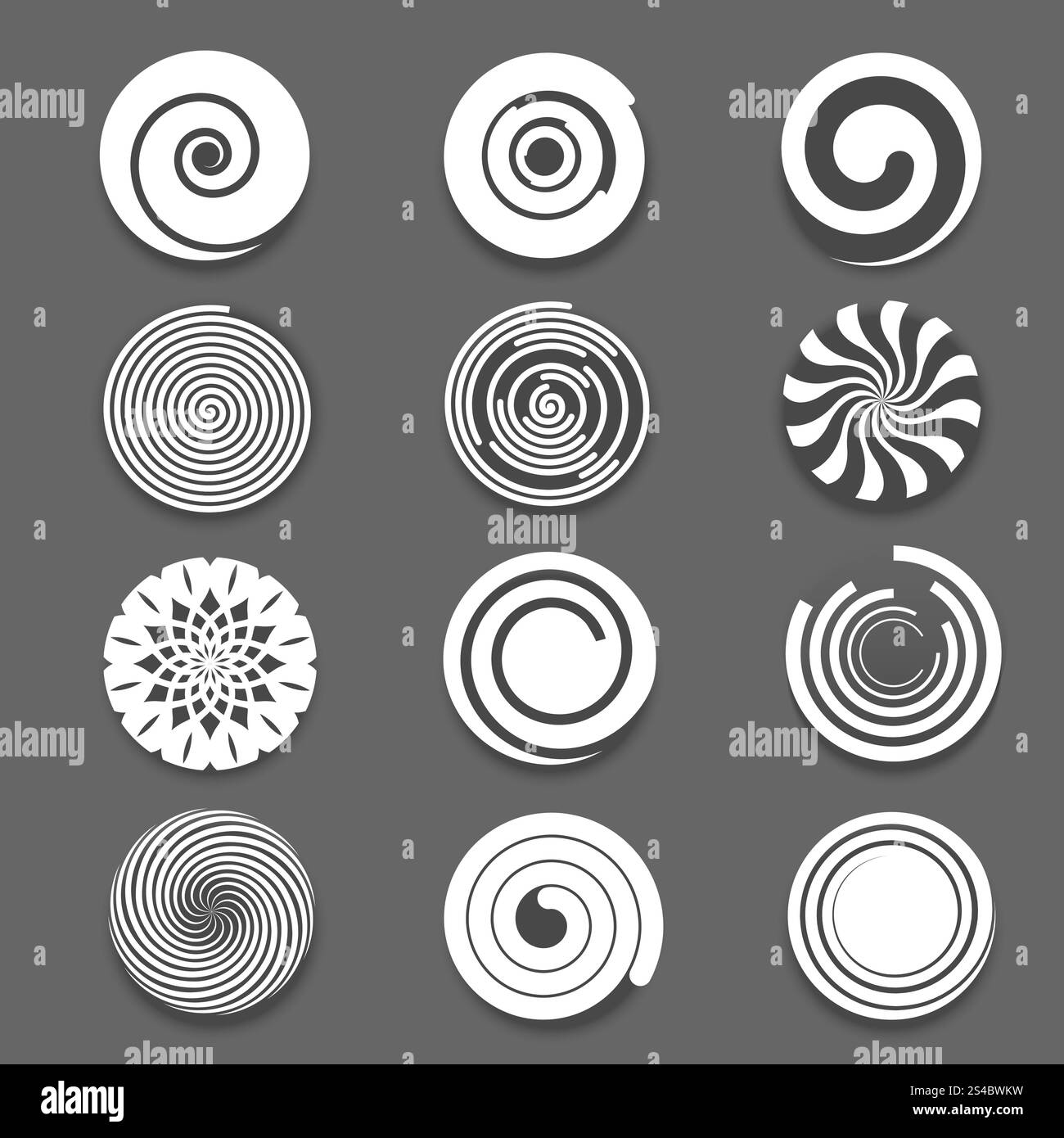 Motion spiral, swirl vector set. Motion spiral or swirl vector icons ...