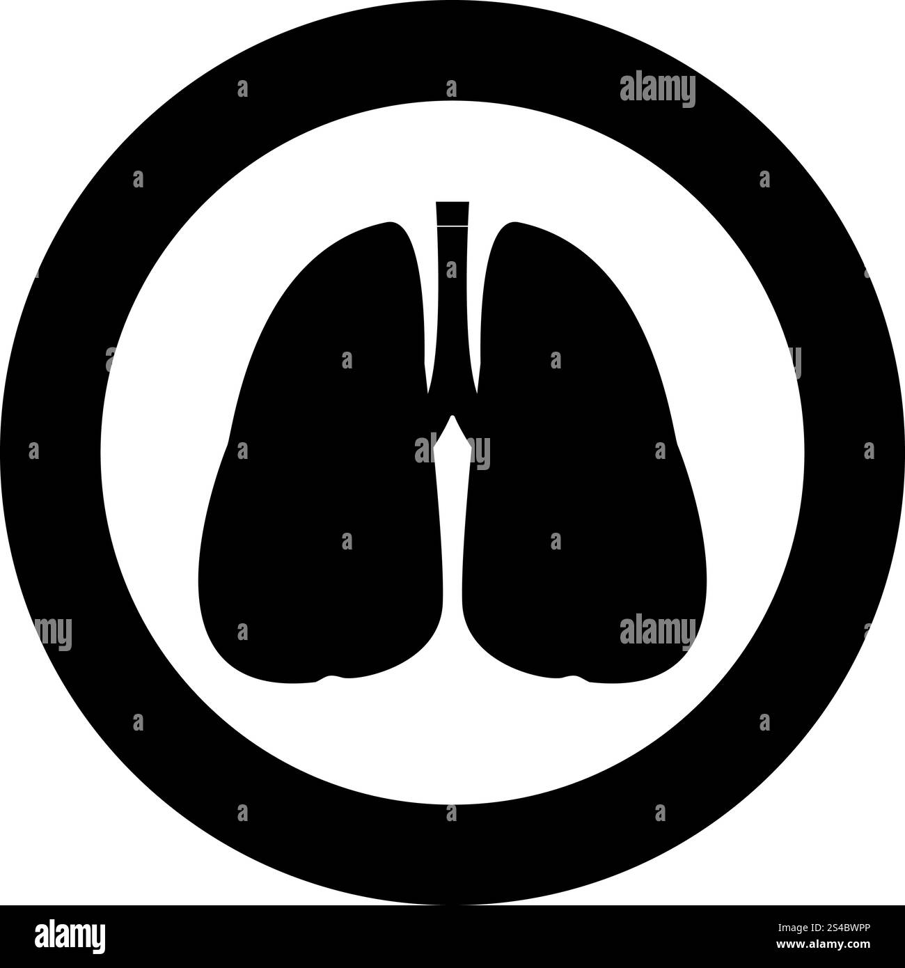 Lungs icon black color in circle vector illustration Stock Vector Image ...
