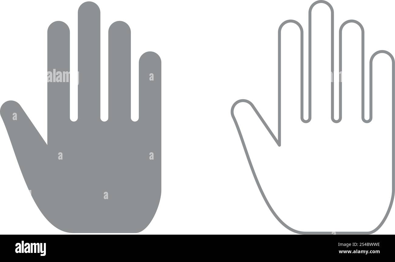 Open human hand icon. Grey set .. Open human hand icon. It is grey set ...