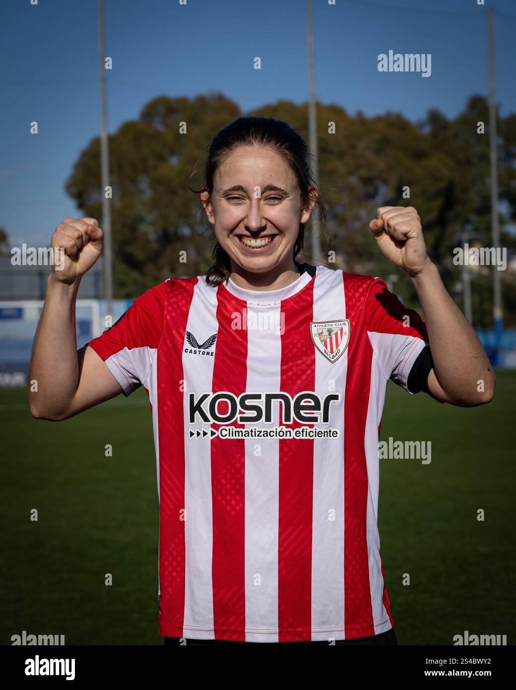MVP Clara Pinedo (Athletic Club Fem) smiles during a Liga F match ...