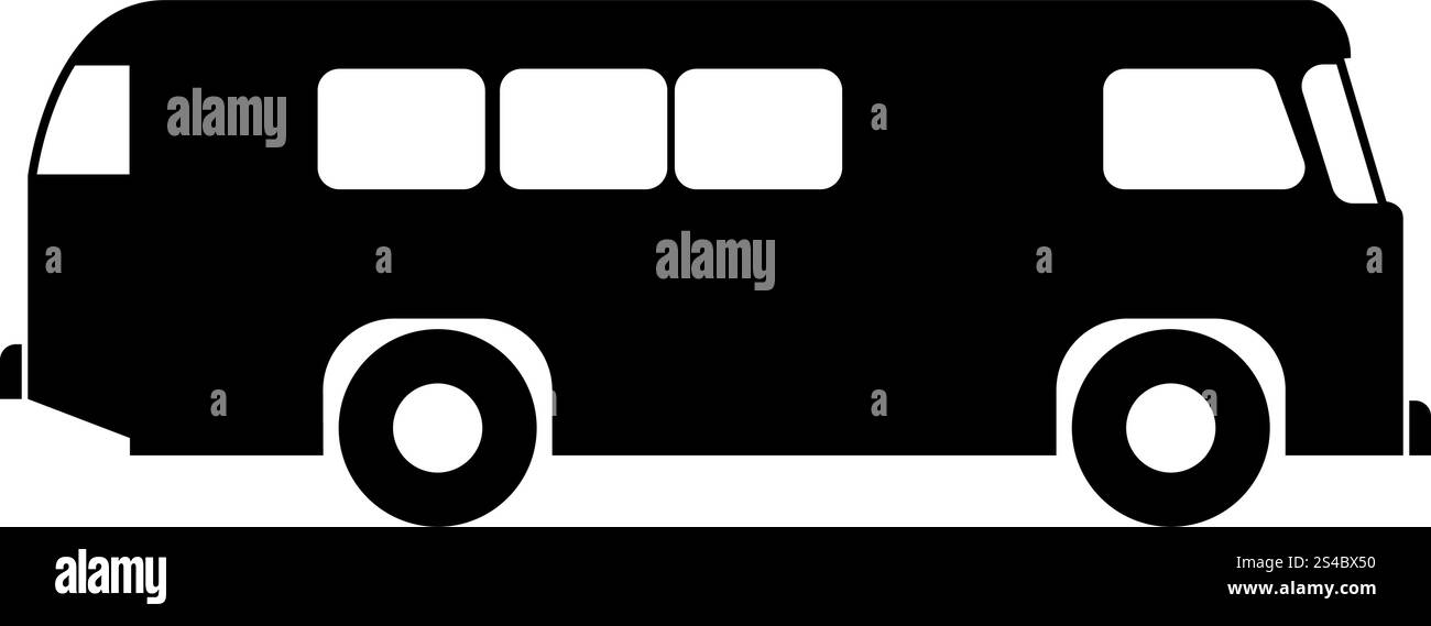 Retro bus icon black color Stock Vector Image & Art - Alamy