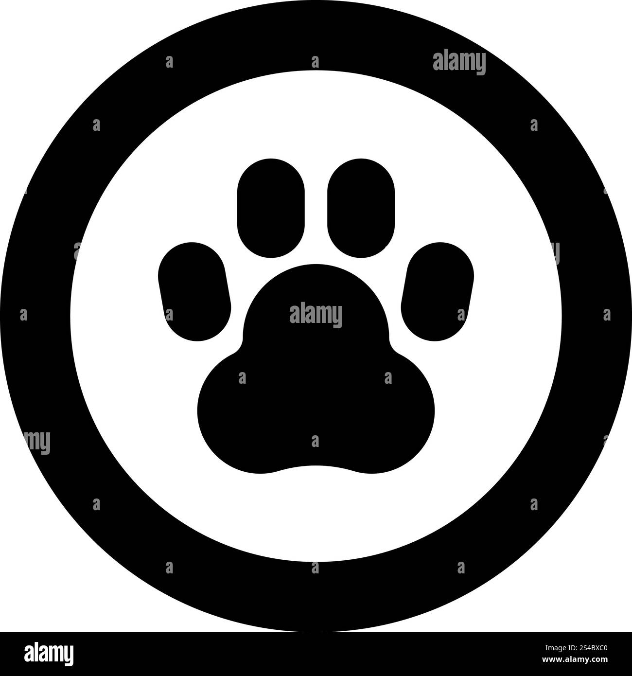 Animal footprint icon black color in circle vector illustration ...