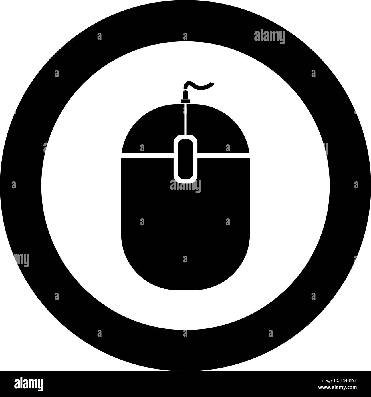 PC mouse icon black color in circle. PC mouse icon black color in ...