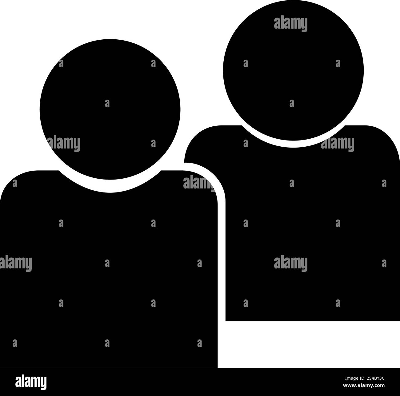Human sociability two man avatar icon icon black color vector ...
