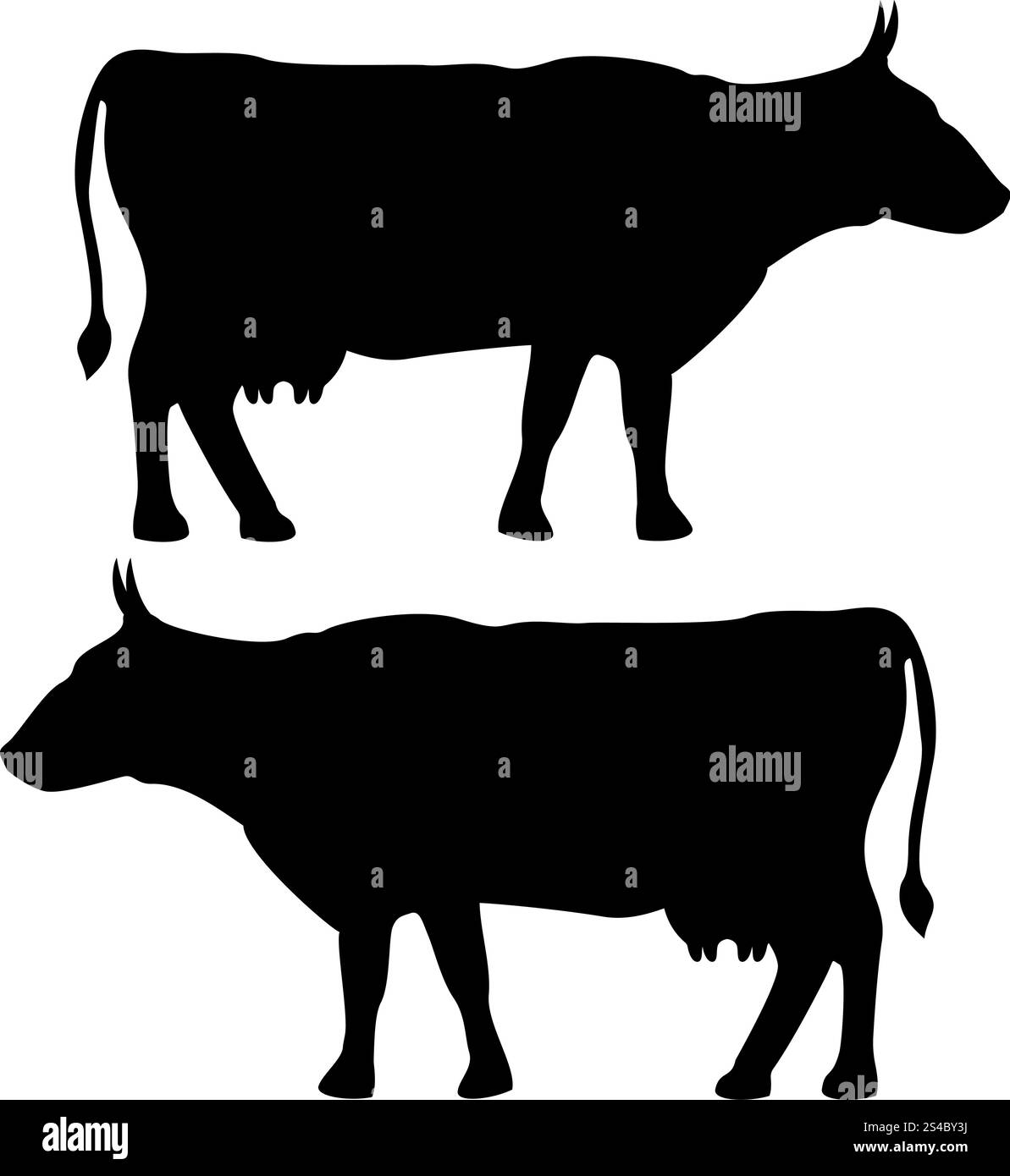 Cow icon black fill color set Flat illustration Stock Vector Image ...