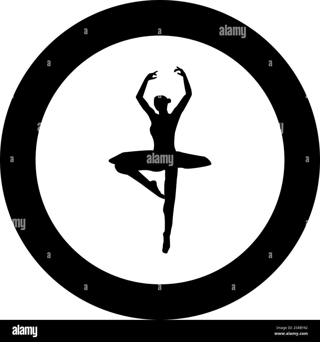 Ballet dancer icon black color in circle or round vector illustration Stock Vector Image & Art ...