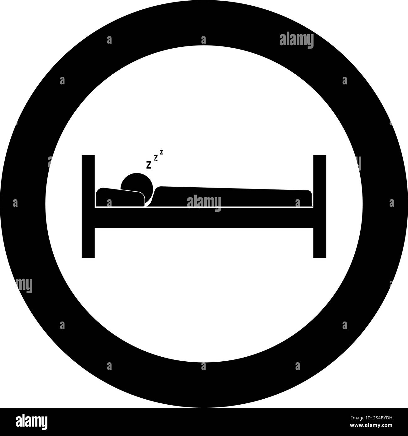 Man sleeping icon black color in circle or round vector illustration ...