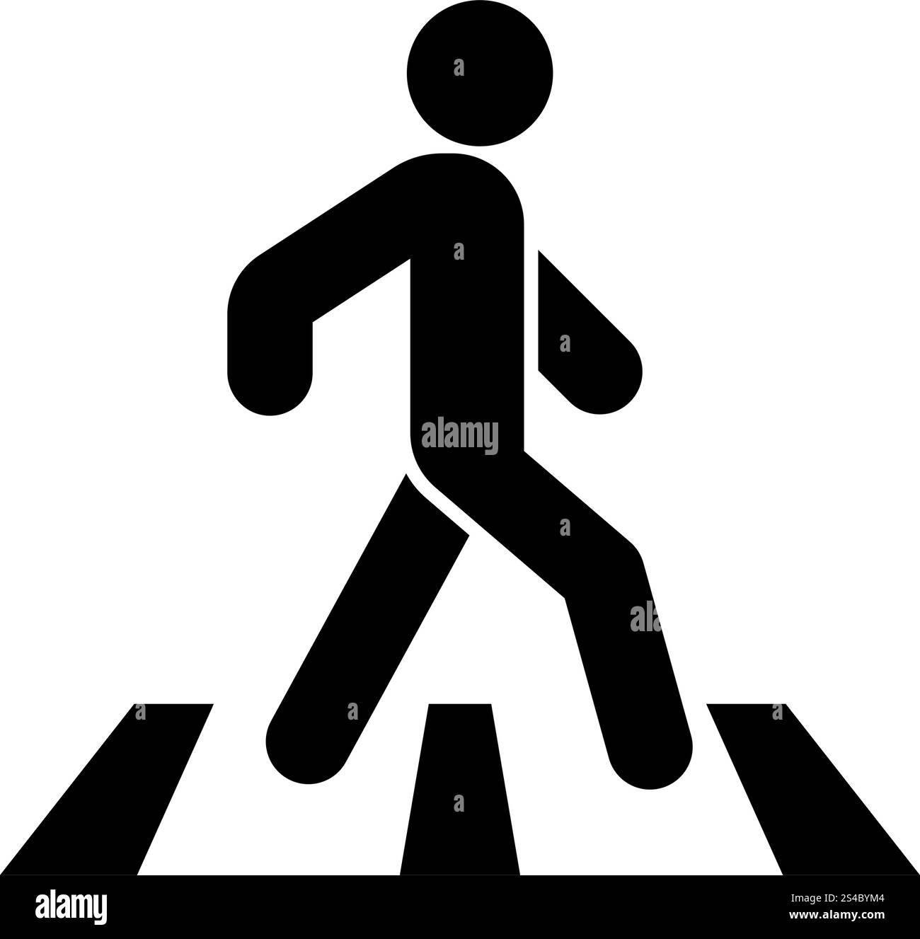 Pedestrian on zebra crossing icon black color Stock Vector Image & Art ...