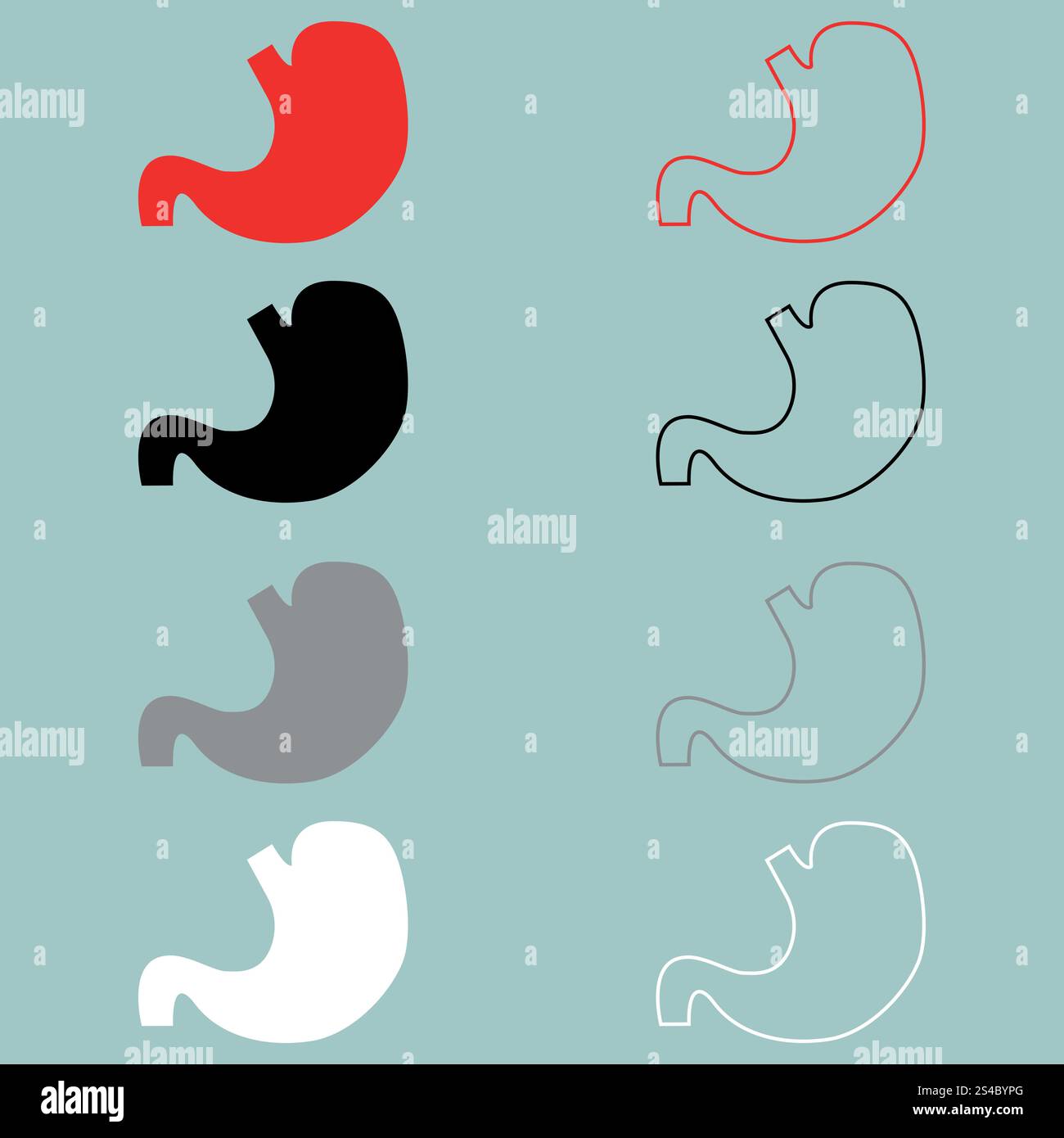Stomach red black grey white icon.. Stomach red black grey white icon ...