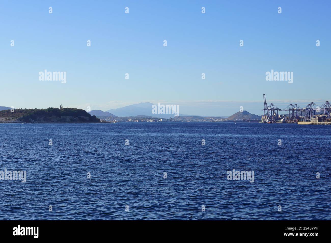 The strait between the island of Psyttaleia and the coast of Attica ...