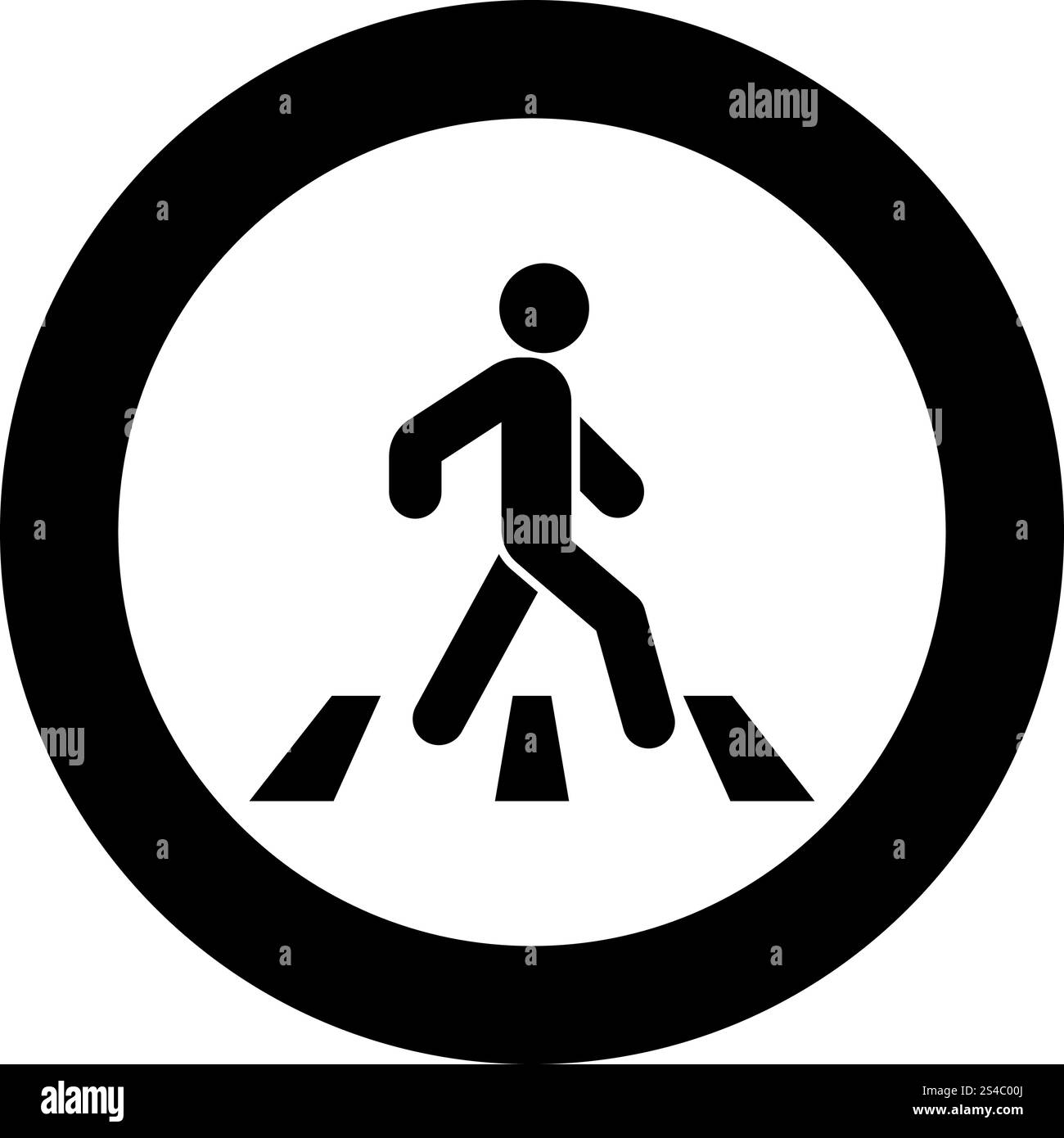 Pedestrian on zebra crossing icon black color vector illustration simple image flat style Stock ...