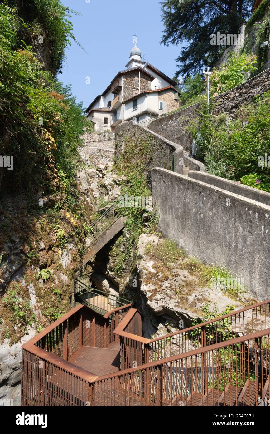 The exit from waterfall and chasm Orido di Bellano - Lago di Como lake ...