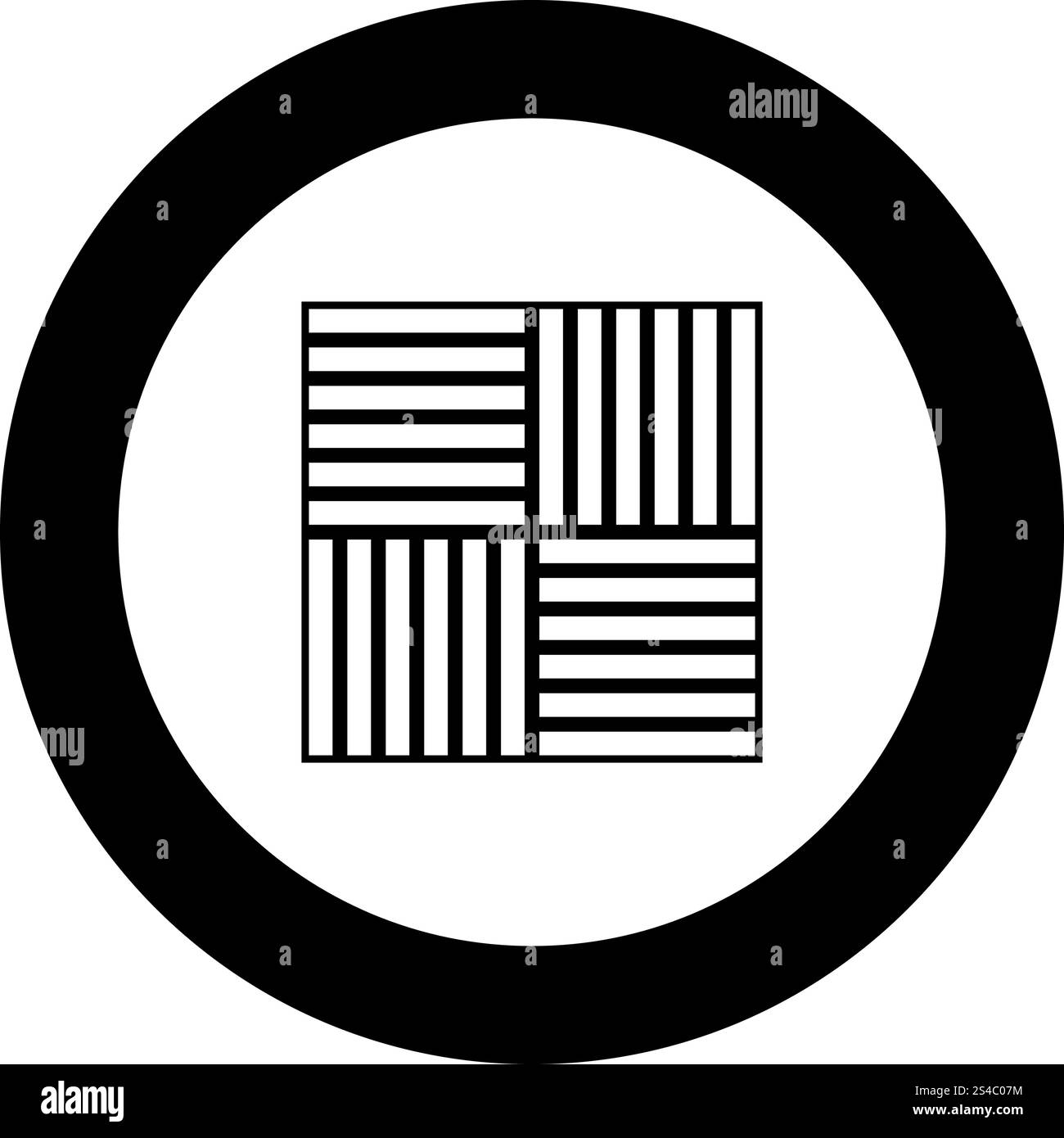 Laminate flooring icon black color in circle or round vector ...