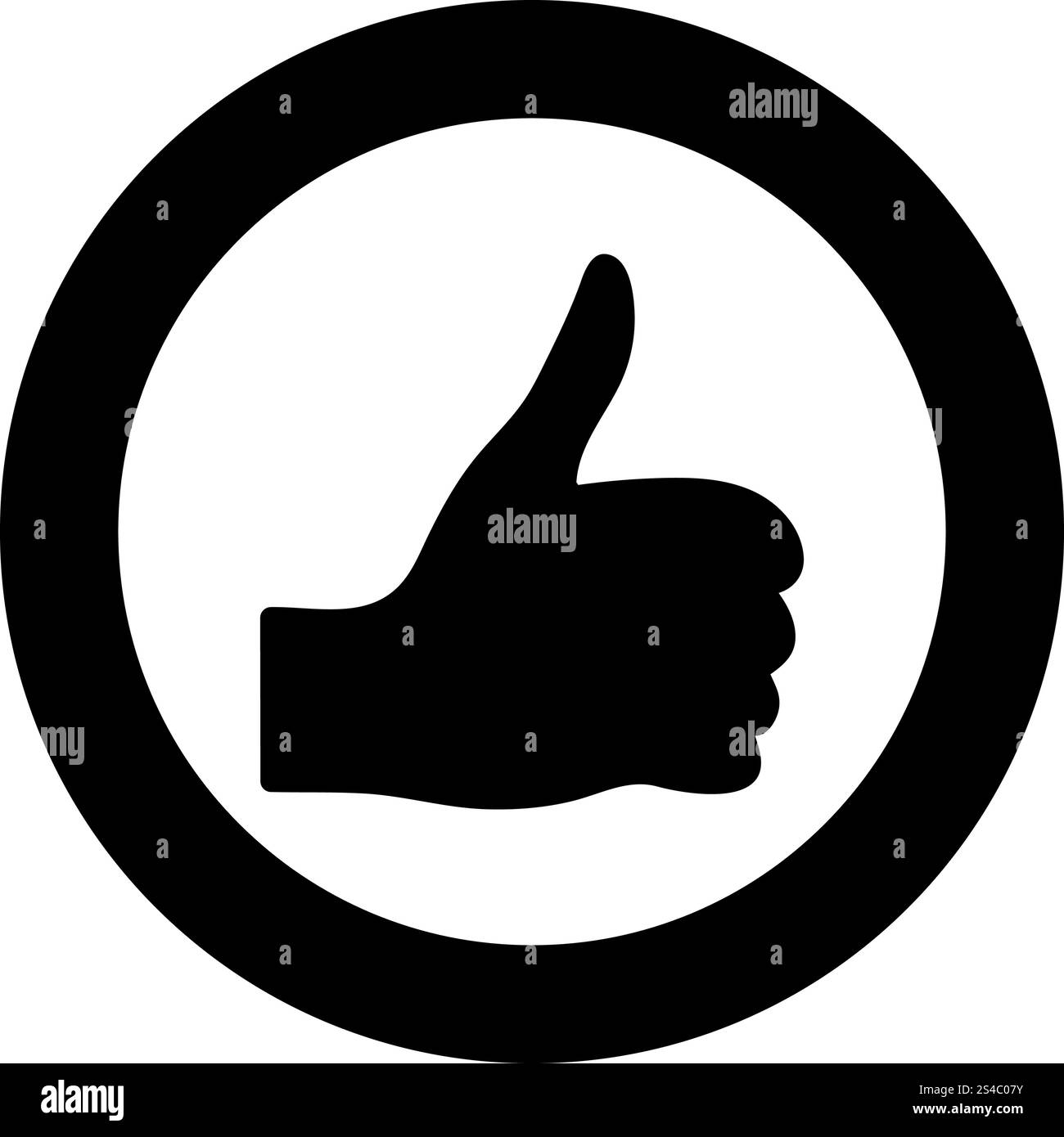 Symbol good the black color icon in circle or round vector illustration ...