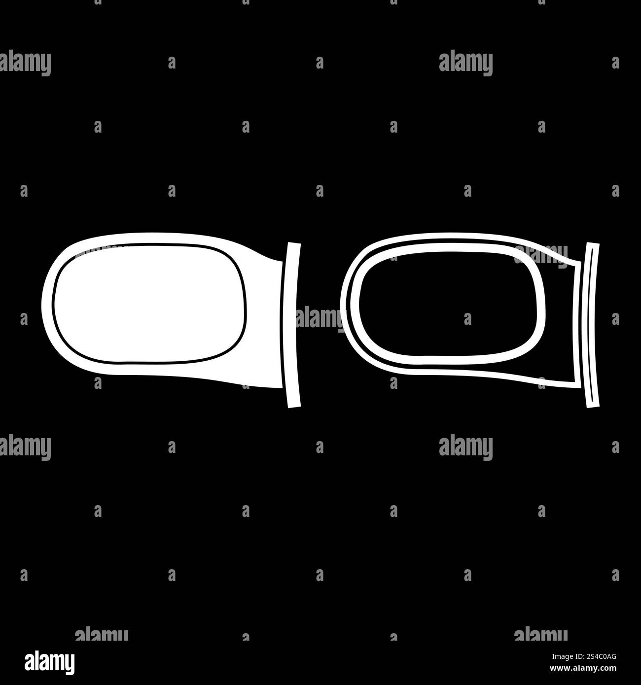 Back side mirror icon set white color vector illustration flat style ...