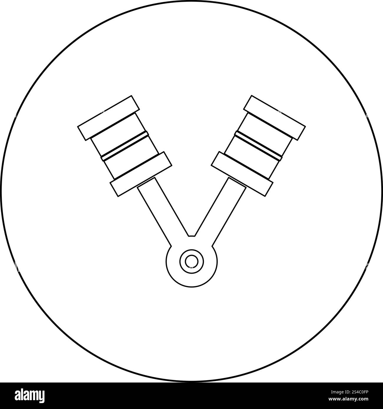 Pistons icon black color in circle or round vector illustration Stock ...