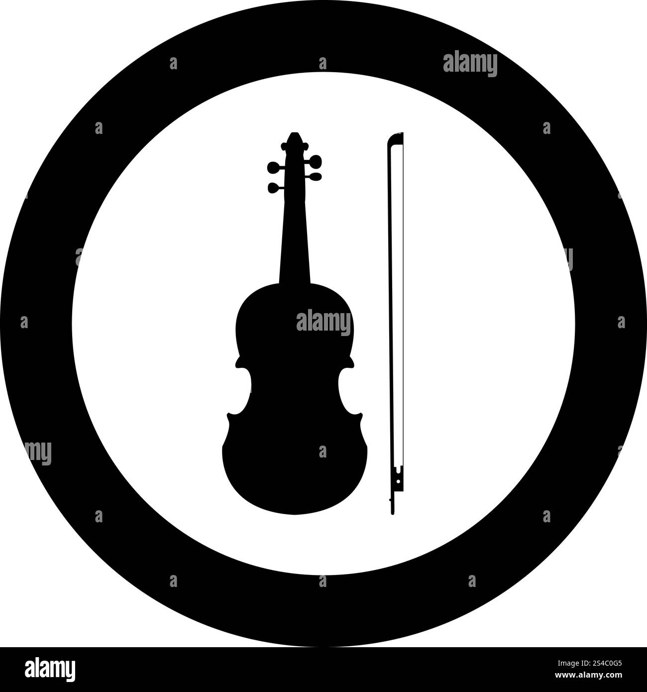 Violin icon black color in circle vector illustration Stock Vector ...