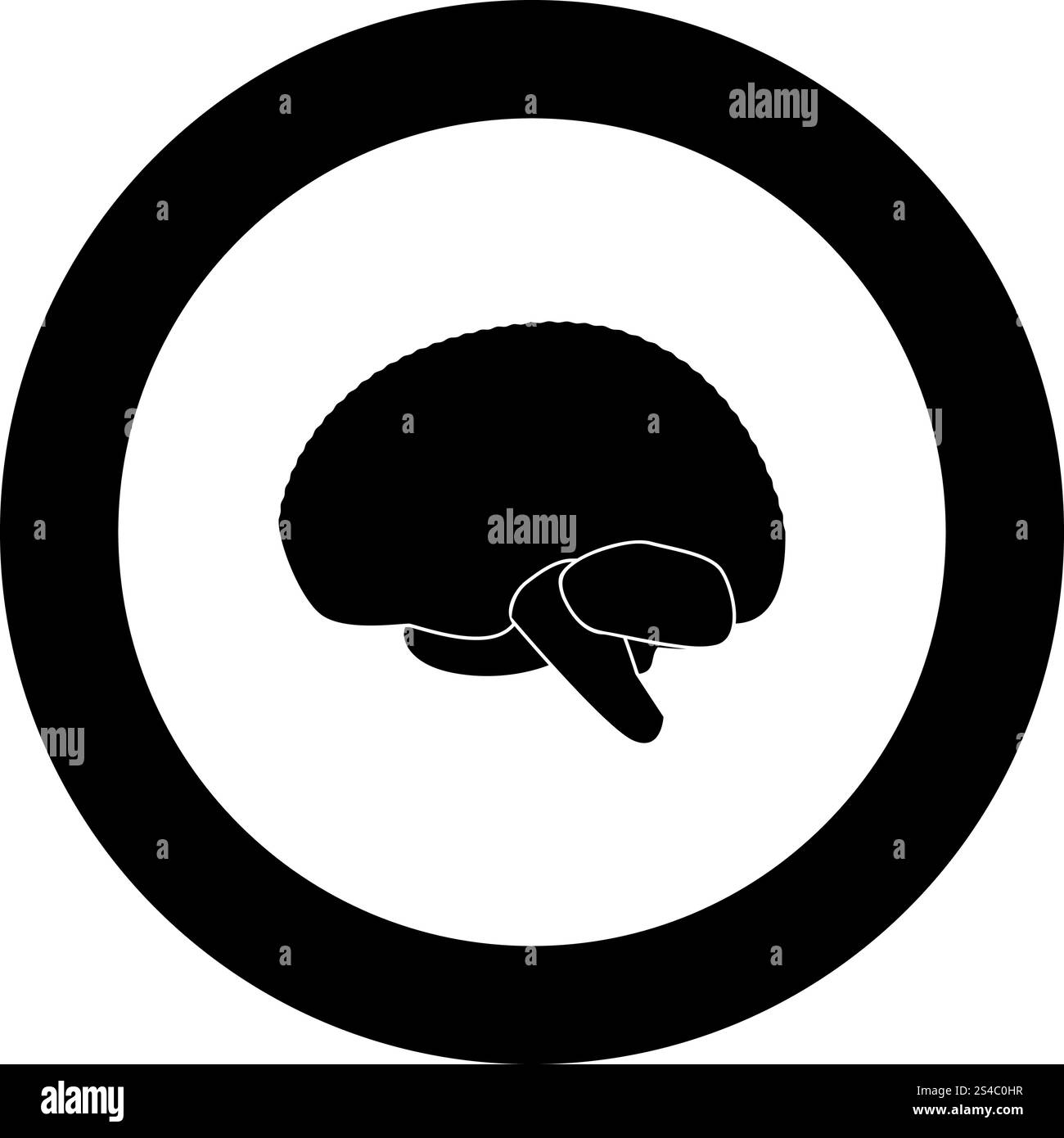Brain icon black color in circle vector illustration isolated Stock ...
