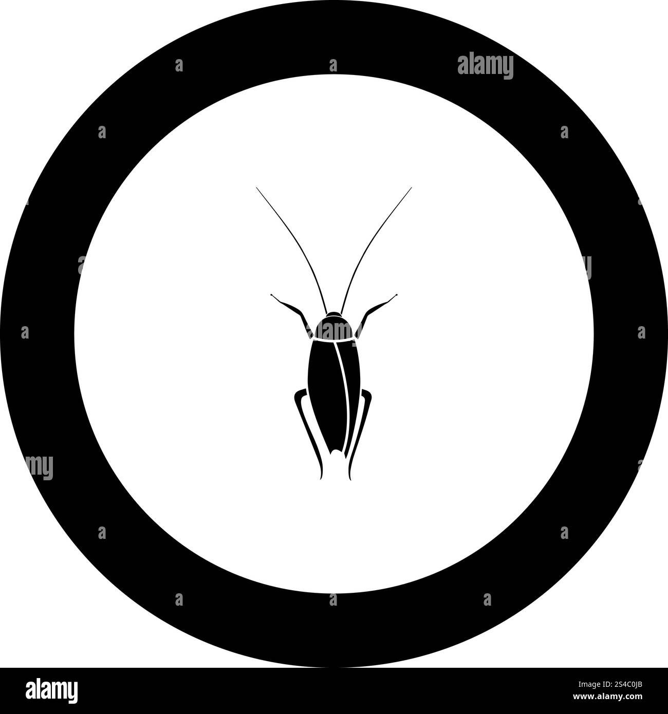 Cockroach icon black color in circle. Cockroach icon black color in ...