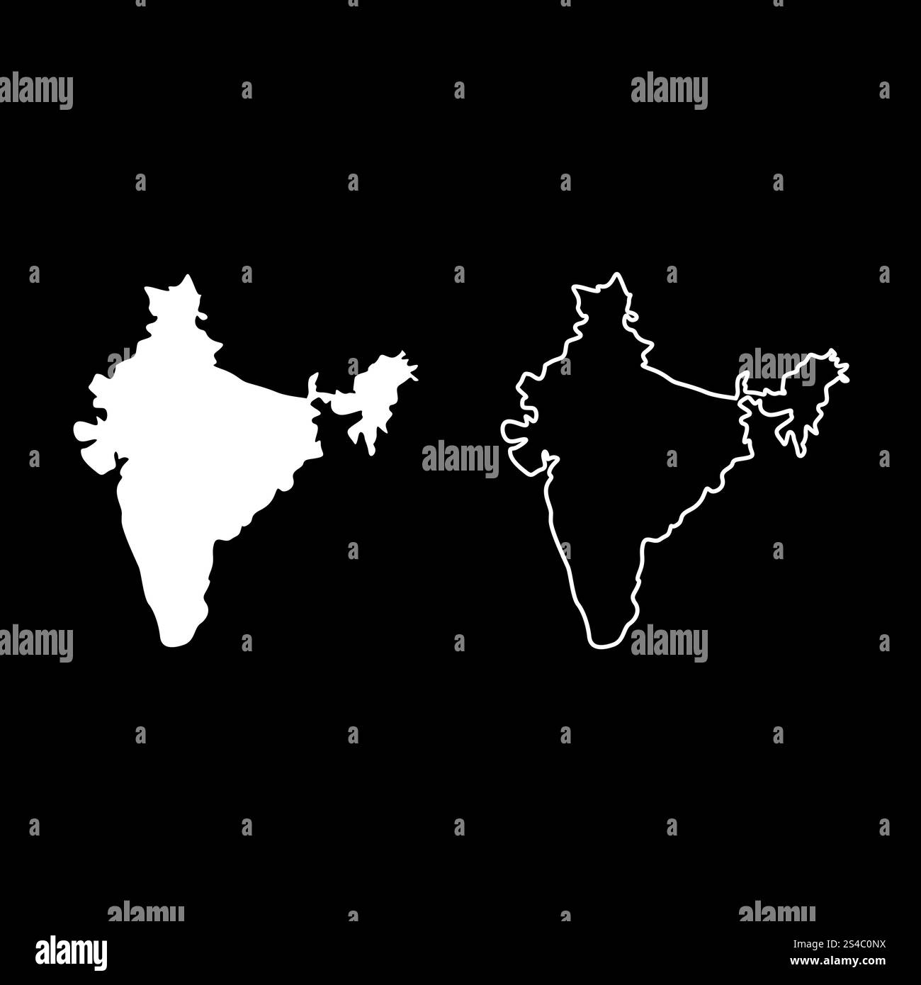 India map white Black and White Stock Photos & Images - Alamy