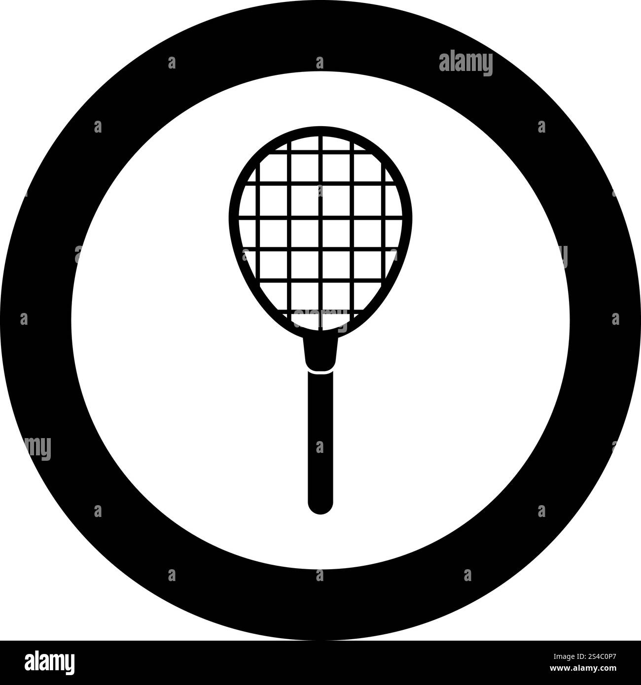 Tennis racquet icon black color in circle vector illustration isolated ...