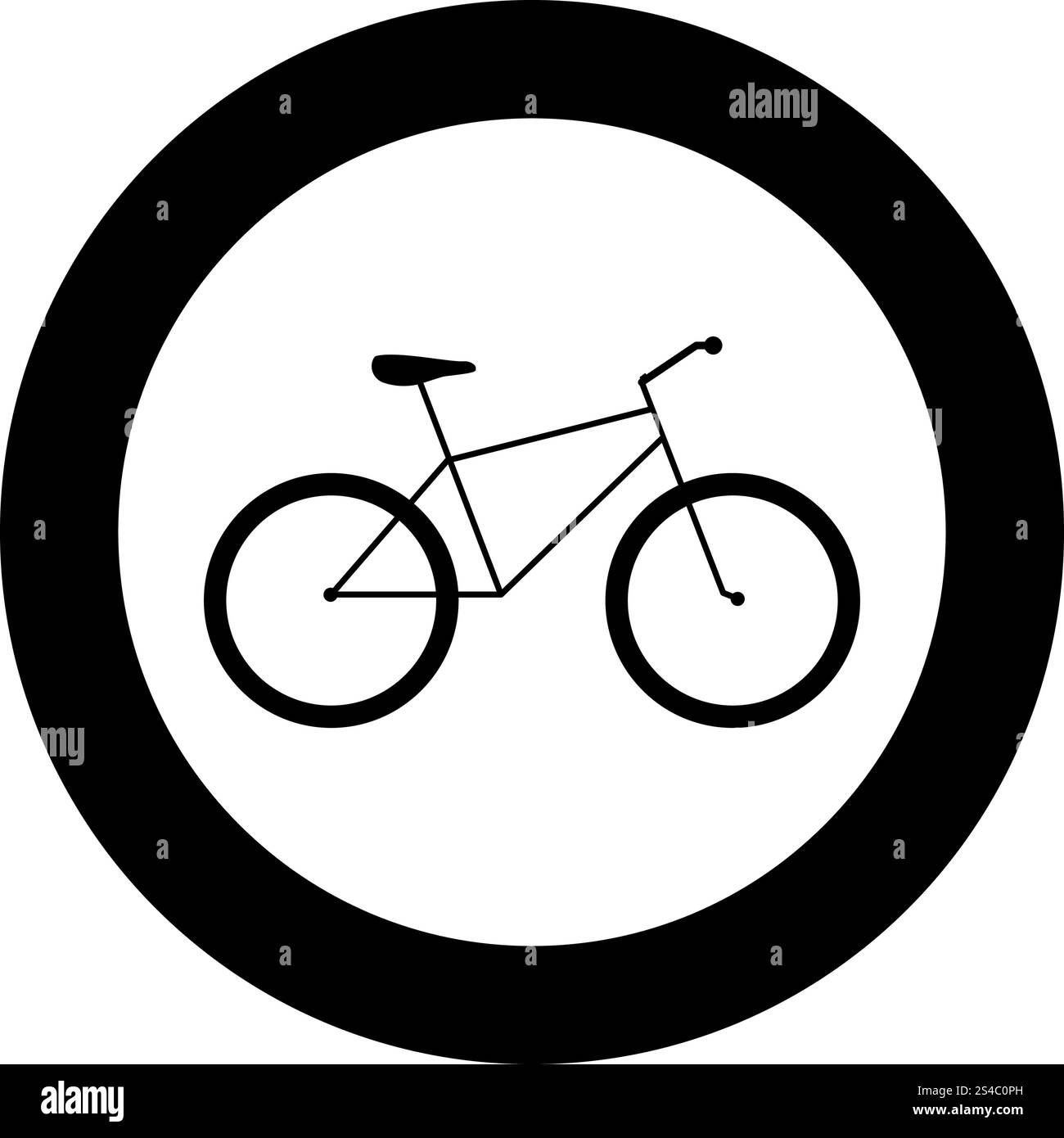 Bicycle icon black color in circle vector illustration Stock Vector ...