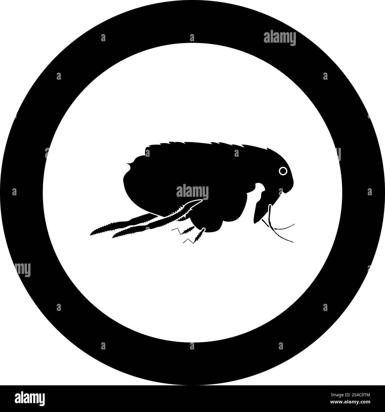 Flea black icon in circle vector illustration isolated Stock Vector ...