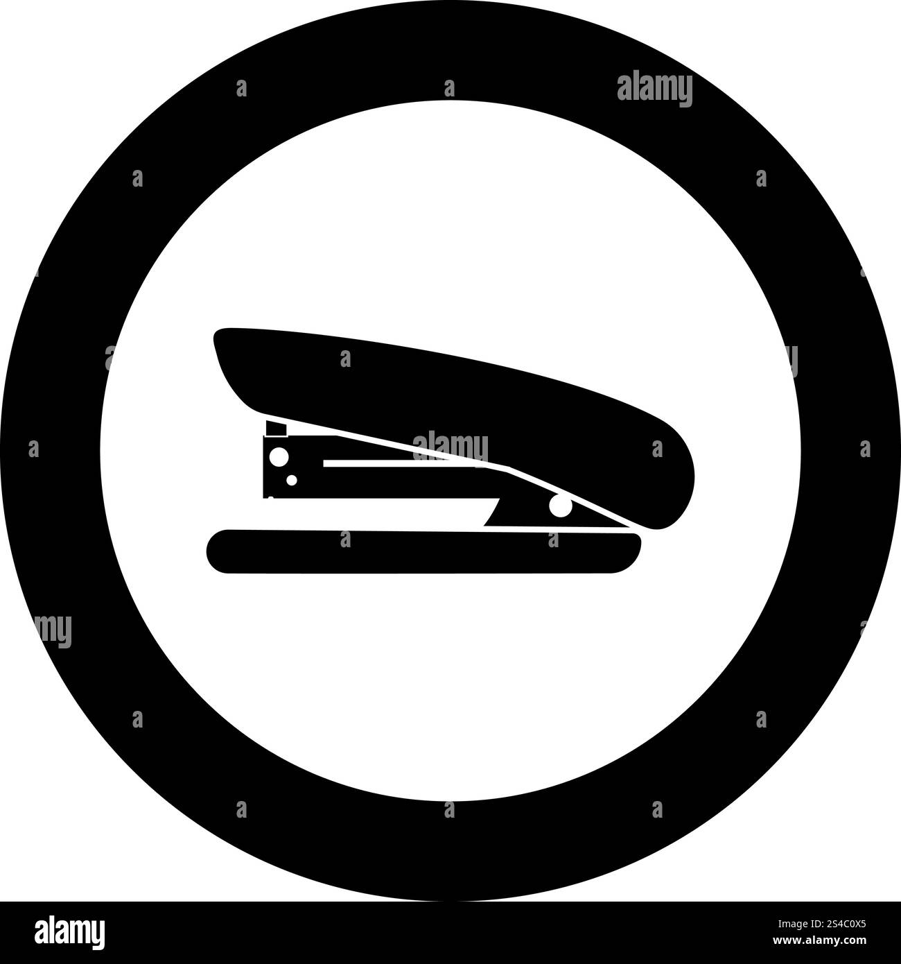 Stapler icon black color in circle vector illustration isolated Stock ...