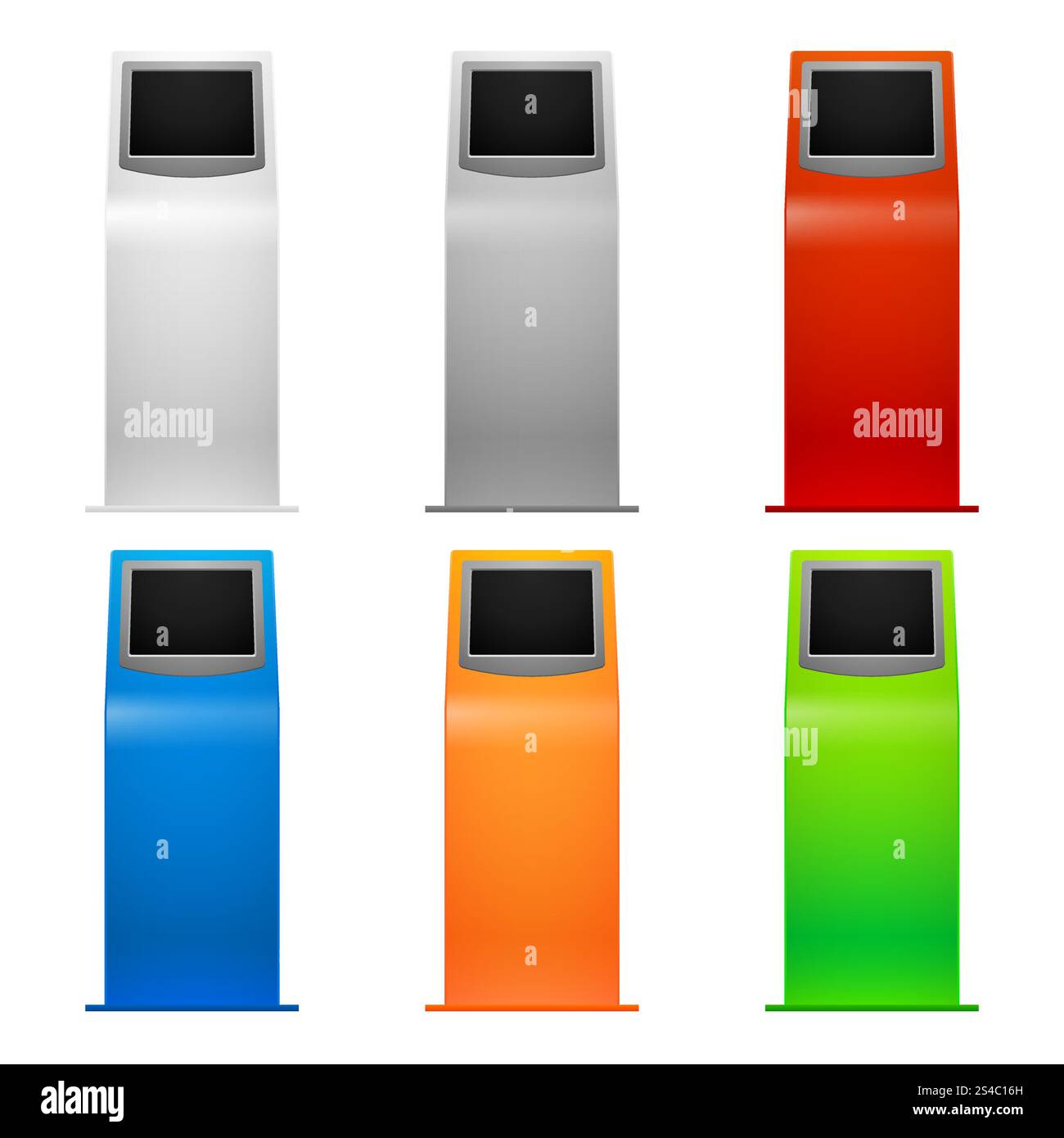 Information kiosk, debit machine, terminals vector illustration ...