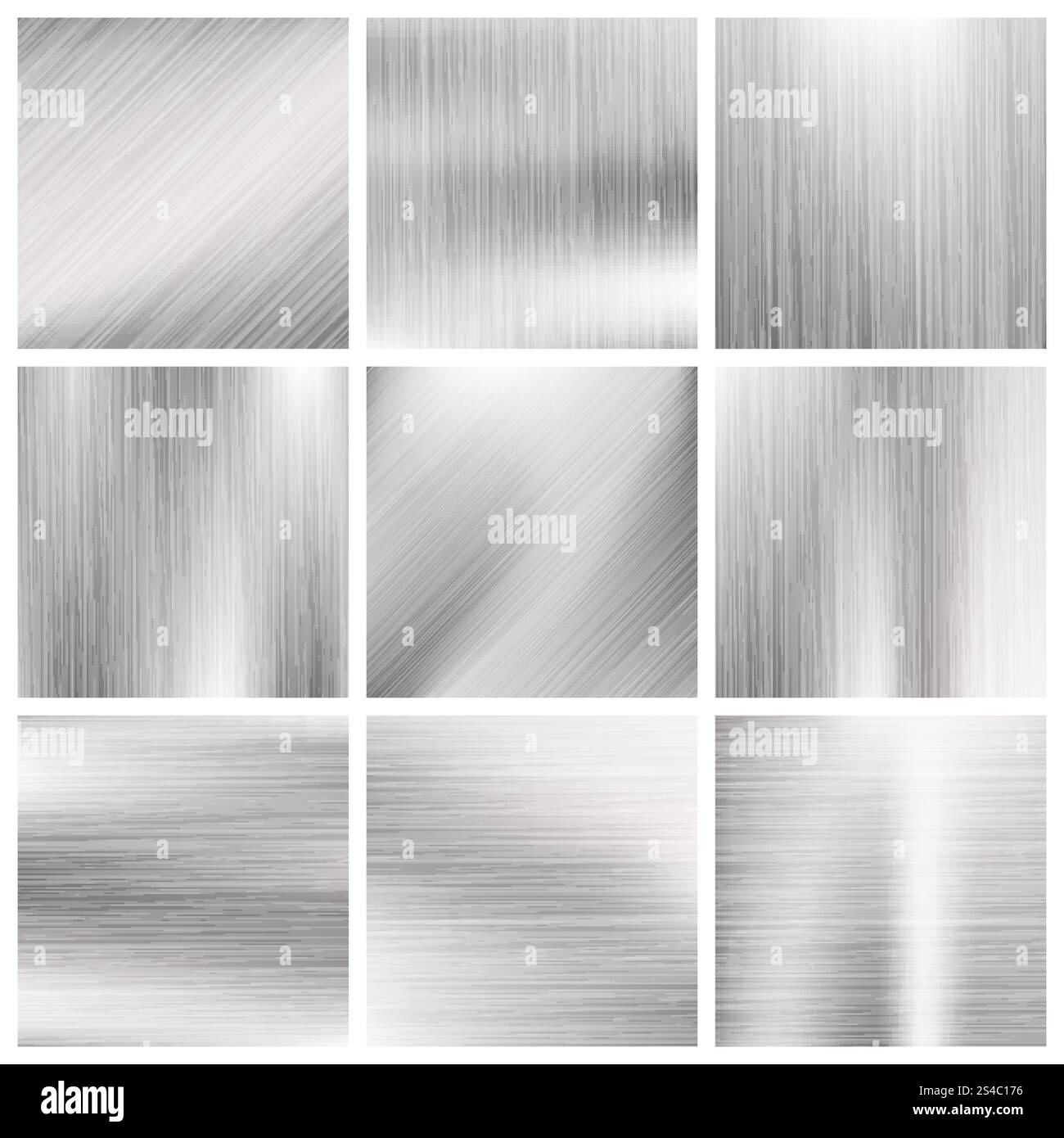 Silver, steel, titanium, aluminium metal vector brushed textures ...