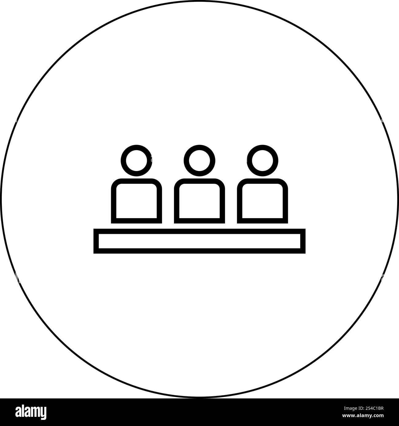 Board meeting - business concept icon black color in circle outline ...