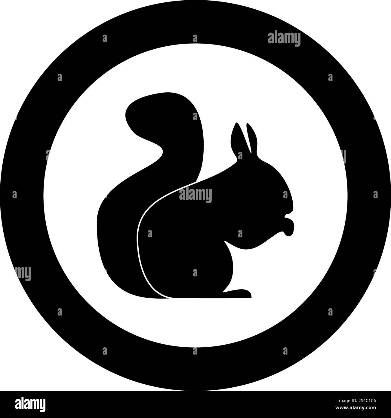 Squirrel black icon in circle vector illustration isolated Stock Vector ...