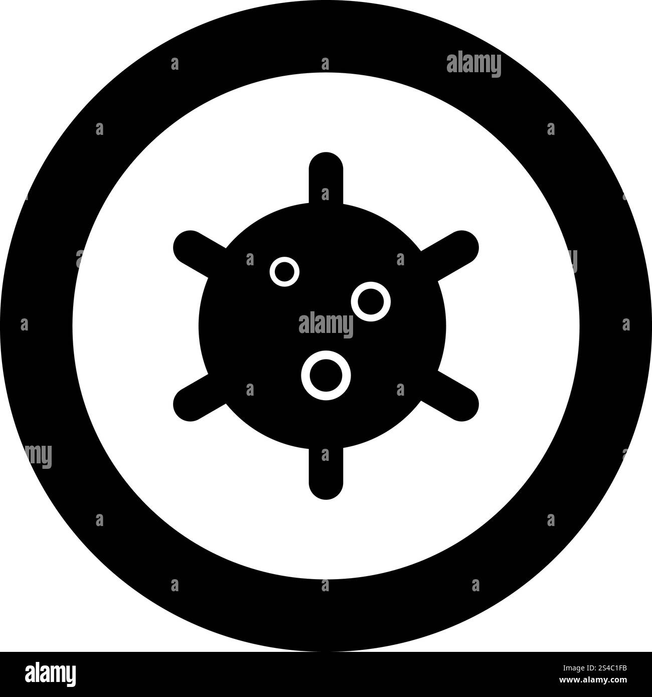 Virus black icon in circle vector illustration isolated Stock Vector ...