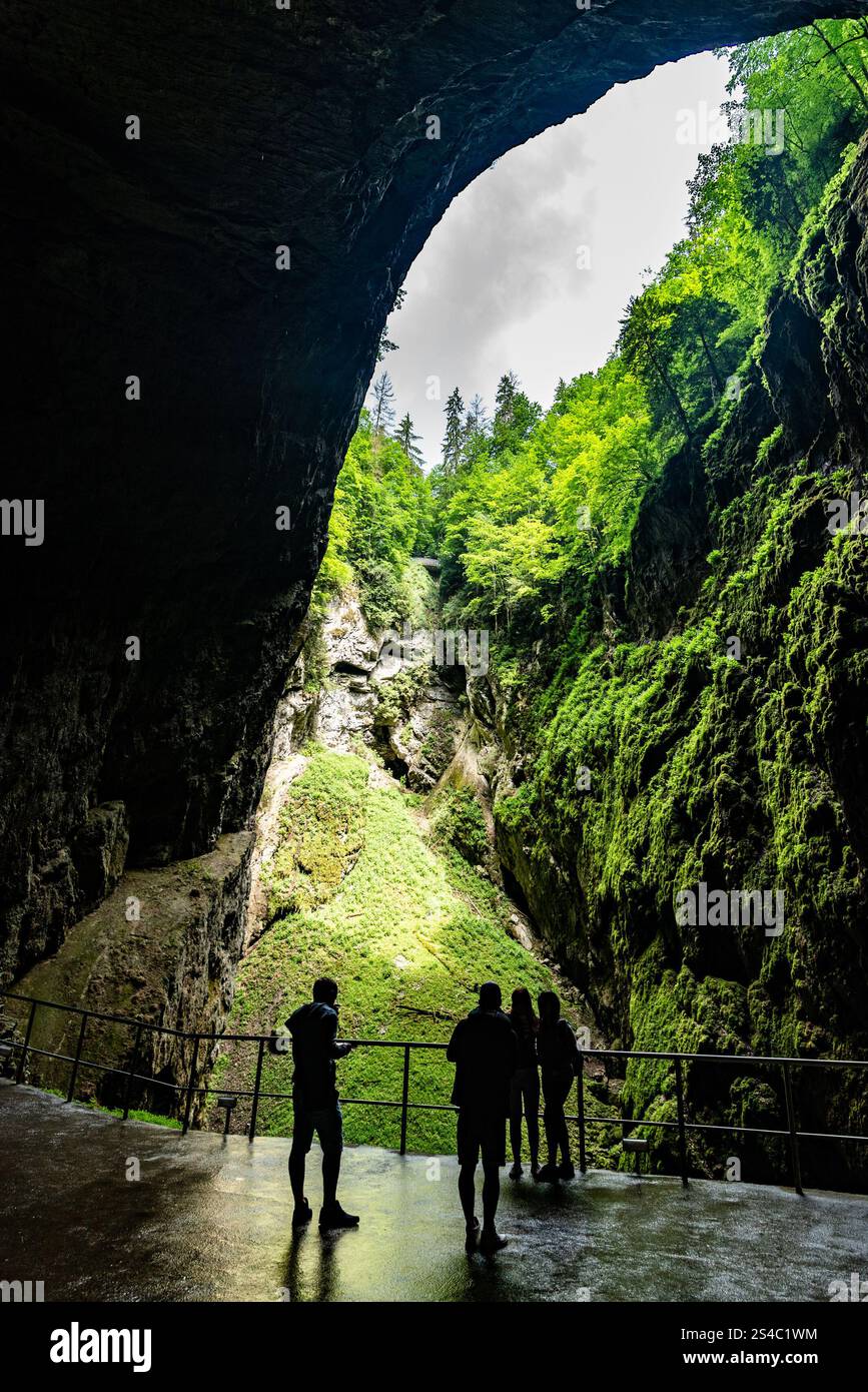 Visitors Admire The Breathtaking Macocha Abyss A Natural Marvel In Visitors Admire The Breathtaking Macocha Abyss A Natural Marvel In