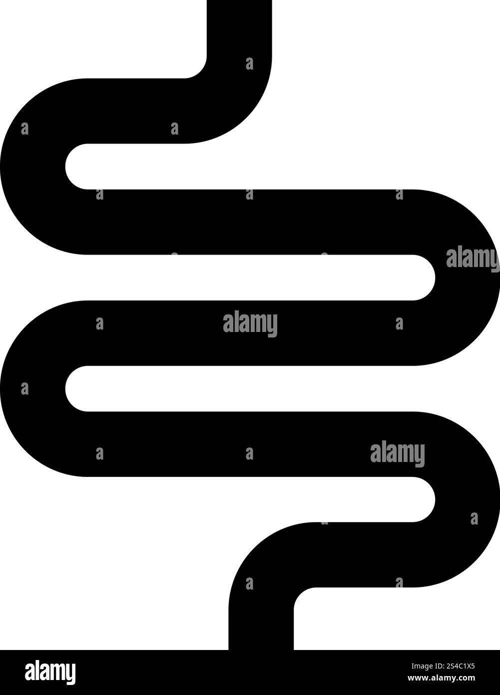 Intestine or bowels icon black color vector illustration flat style ...