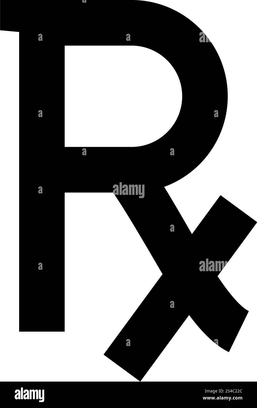 Rx symbol prescription icon black color vector illustration flat style ...