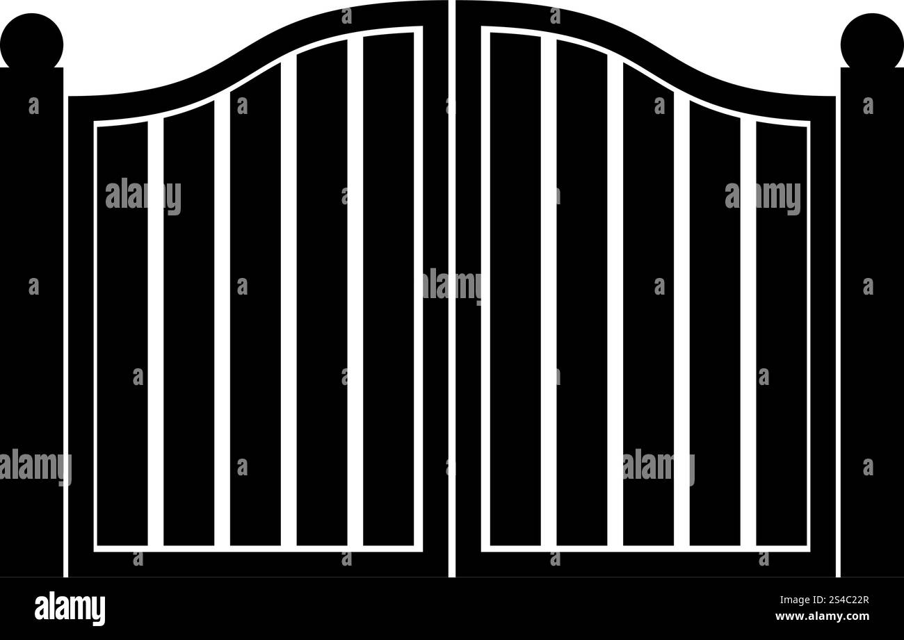 Old gate icon black color vector illustration flat style simple image ...