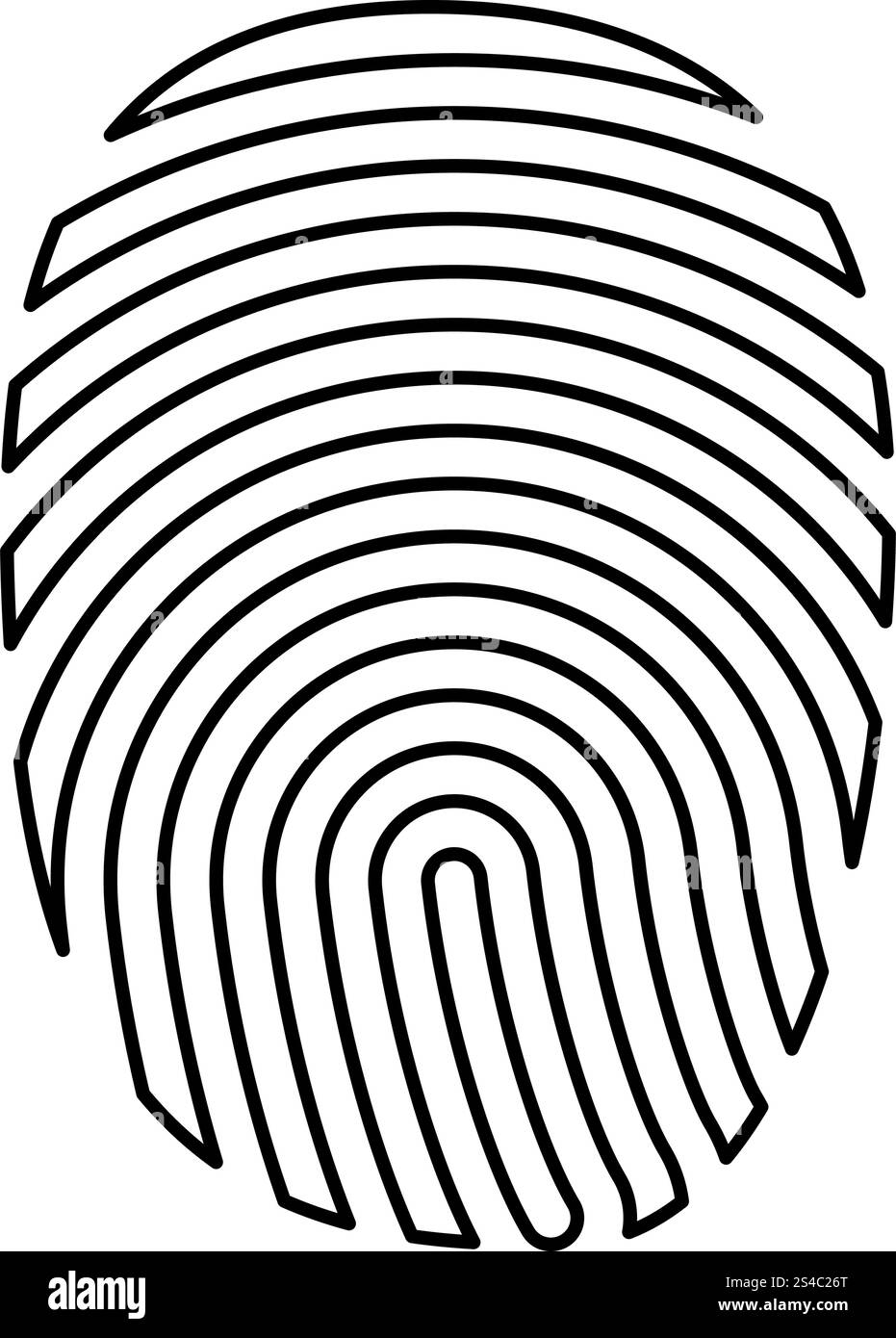 Fingerprint icon black color vector illustration flat style outline ...