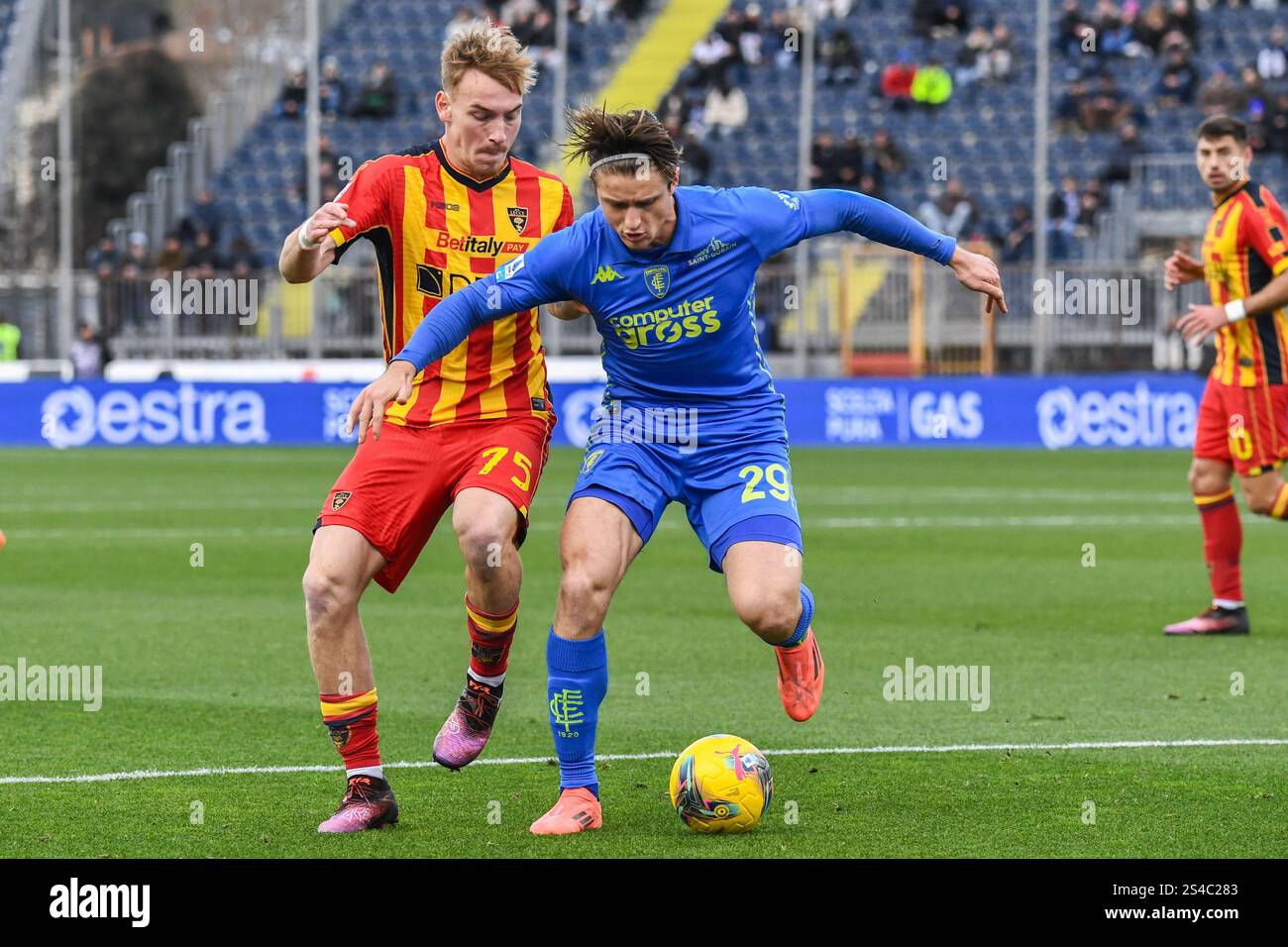 Empoli, Italy. 11th Jan, 2025. Lorenzo Colombo (Empoli) hampered by ...