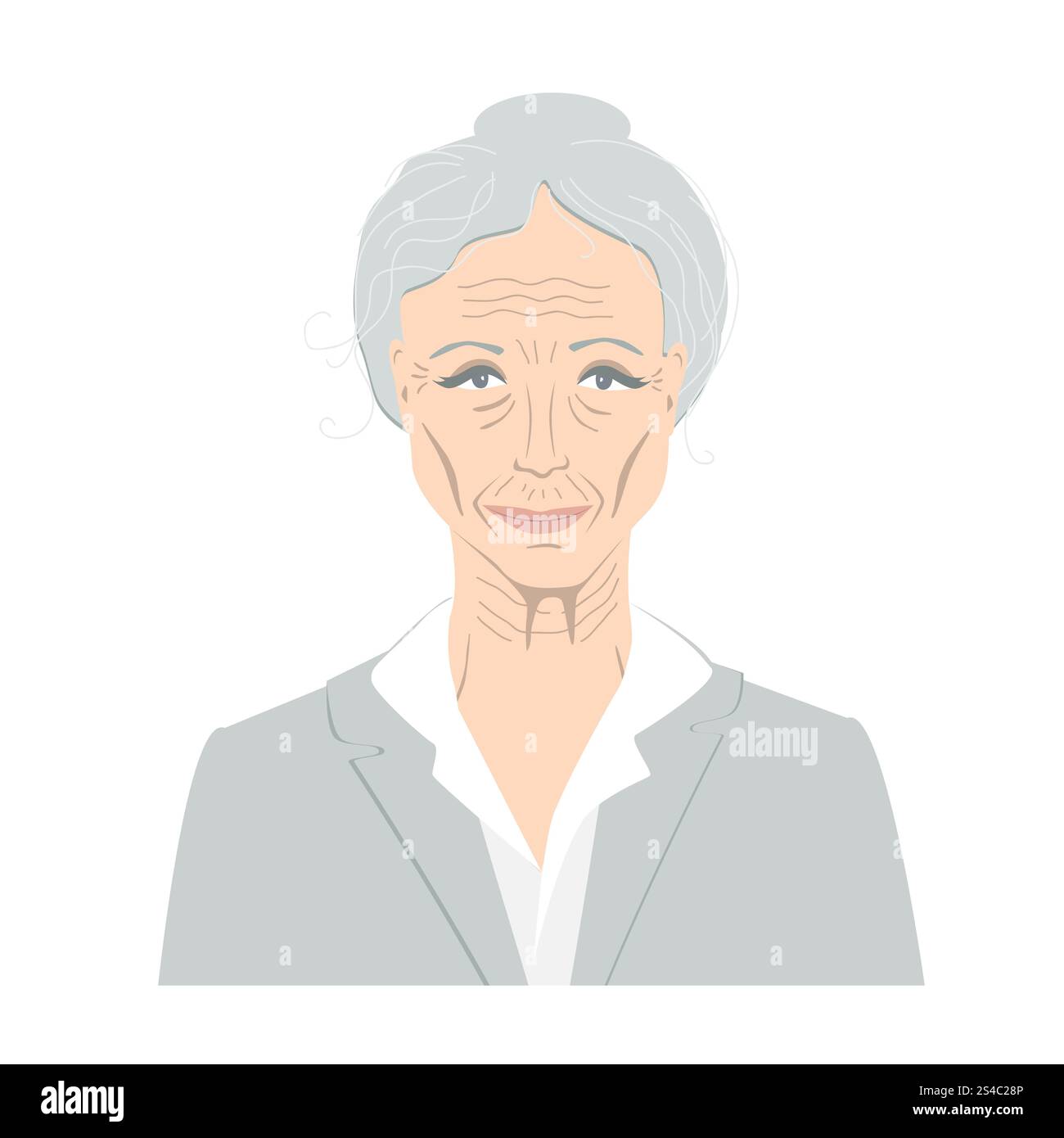 Portrait of a senior business woman in costume. Avatar of an elderly ...