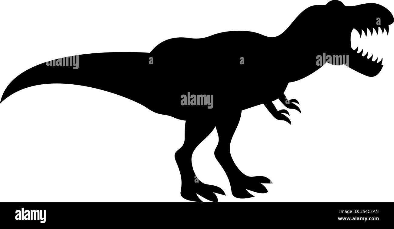 Dinosaur tyrannosaurus t rex icon black color vector illustration flat ...