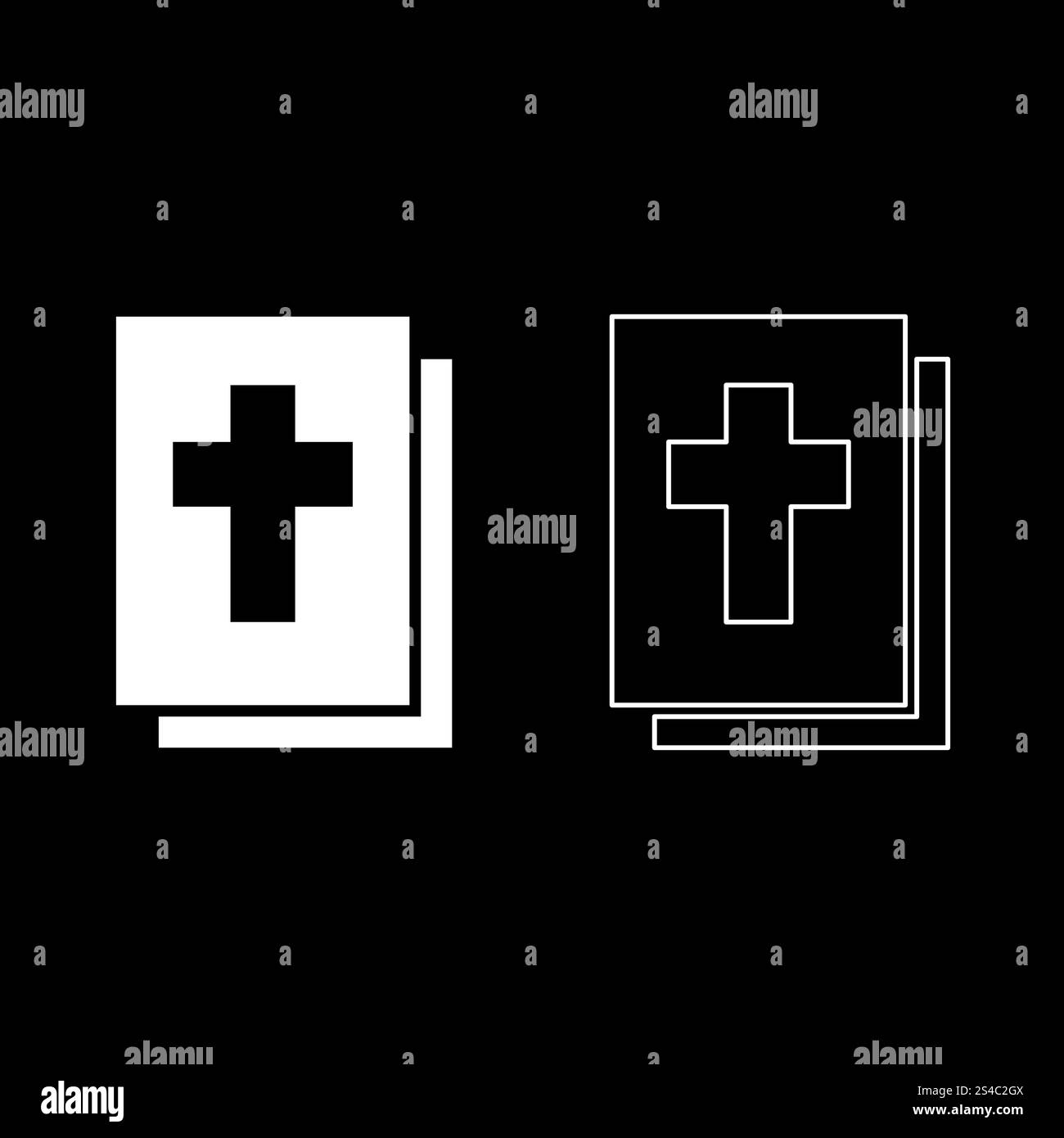 Bible icon set white color vector illustration flat style simple image outline Stock Vector ...