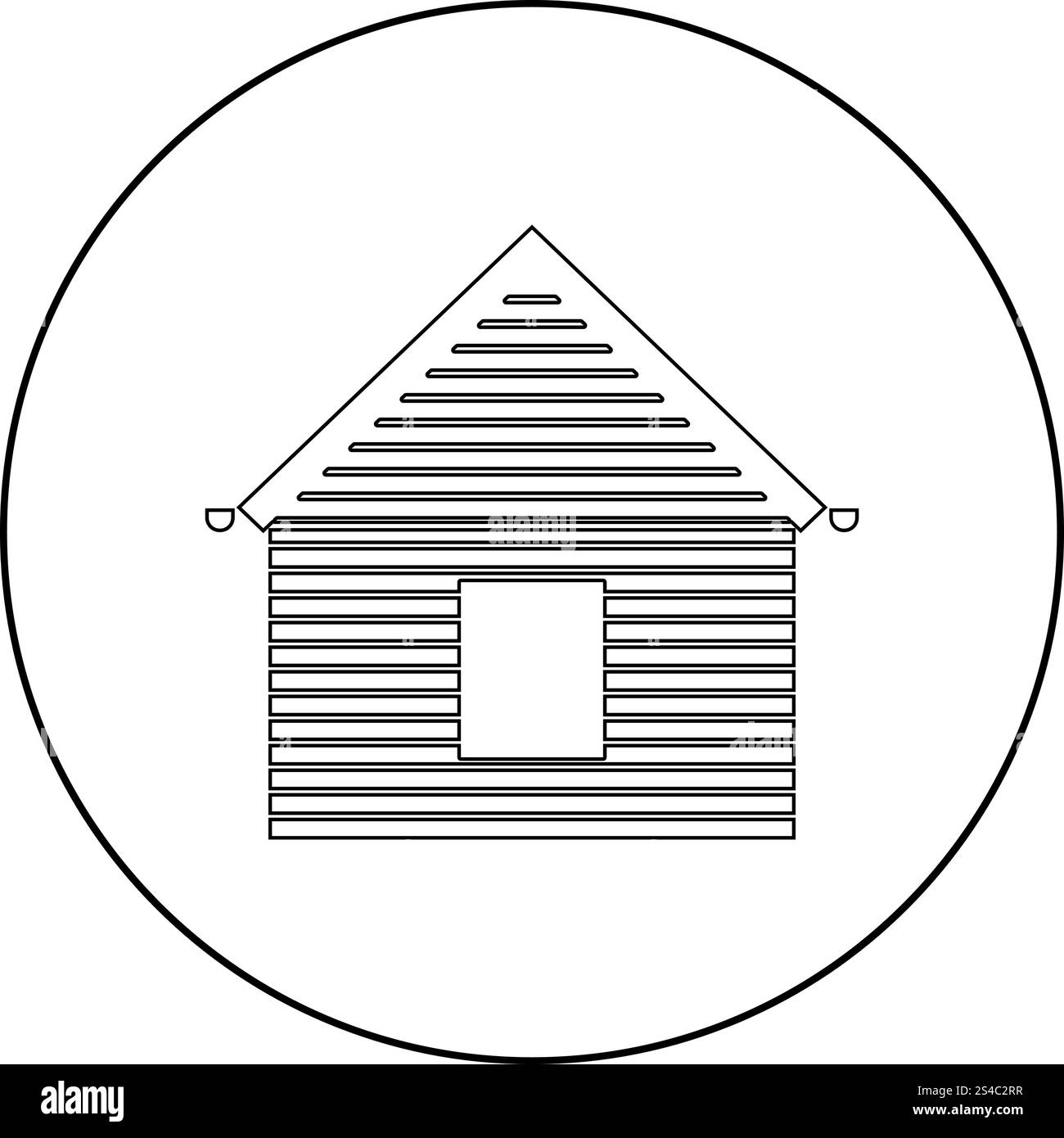 Siding front icon black color in circle or round vector illustration ...