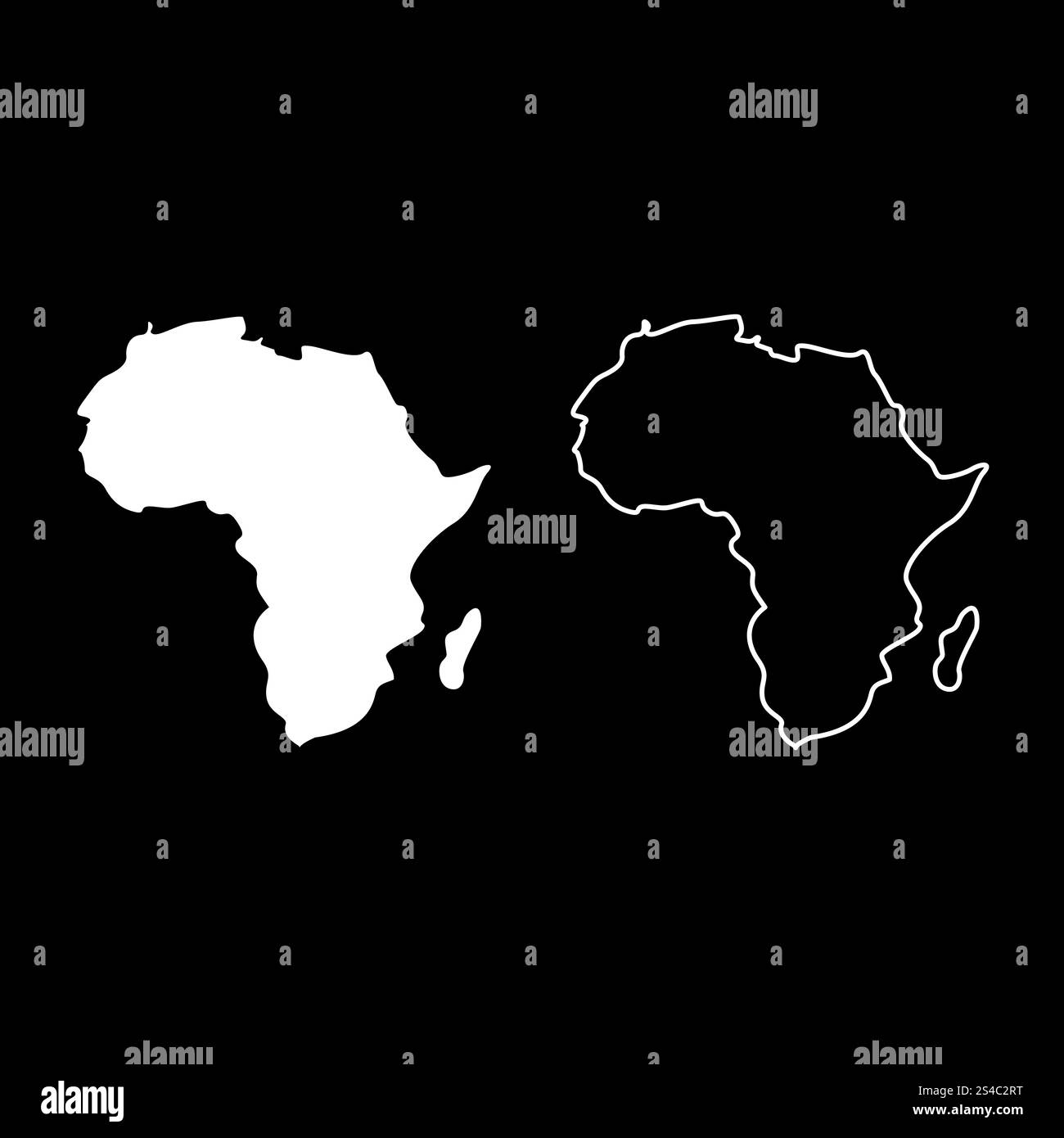 Simple map of africa hi-res stock photography and images - Alamy