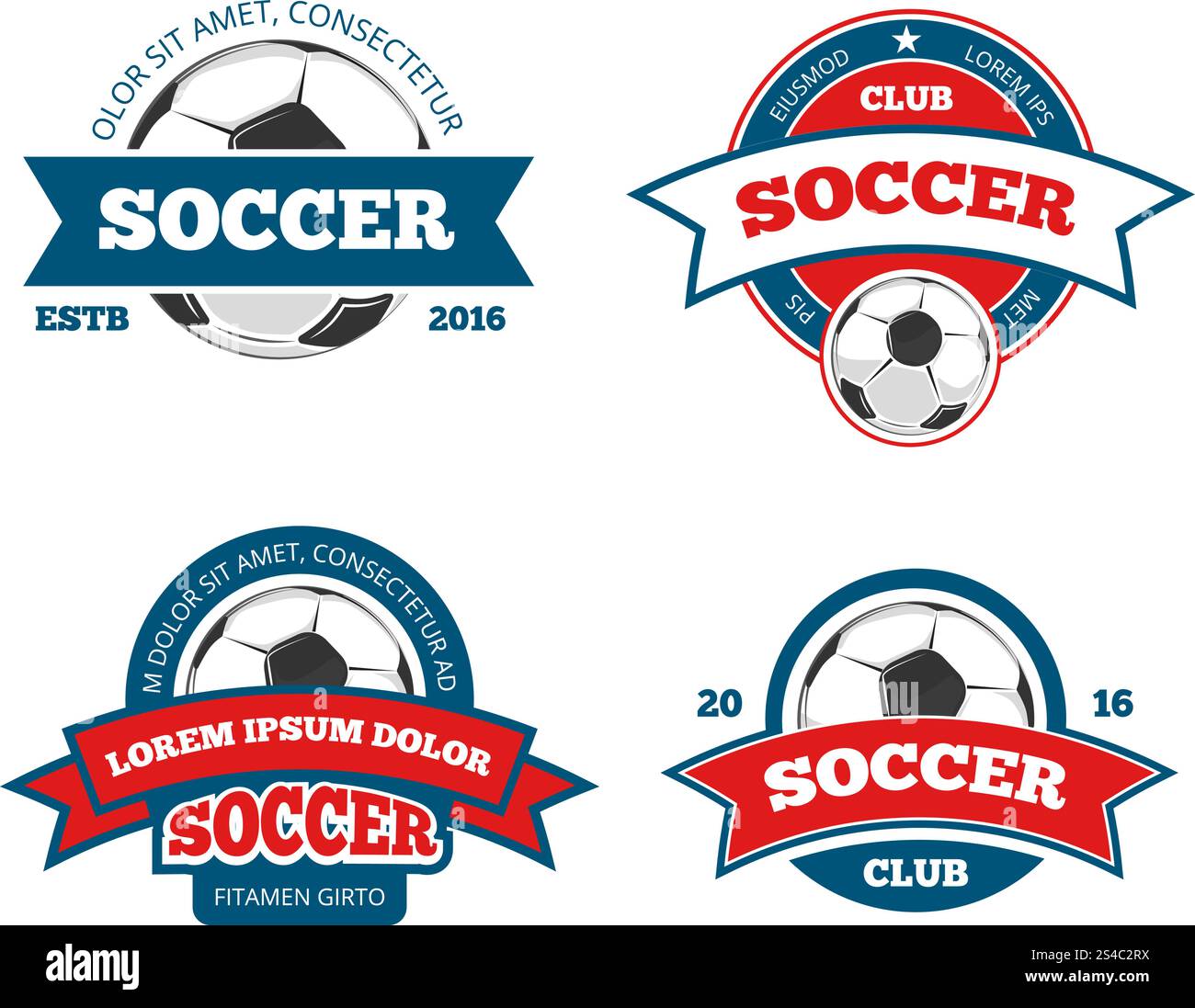 Soccer logo set. Soccer logo templates. Football logotypes or soccer ...