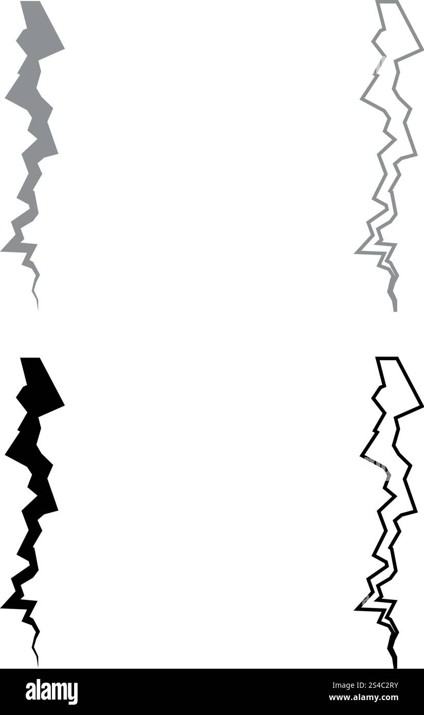 Crack icon set grey black color outline Stock Vector Image & Art - Alamy
