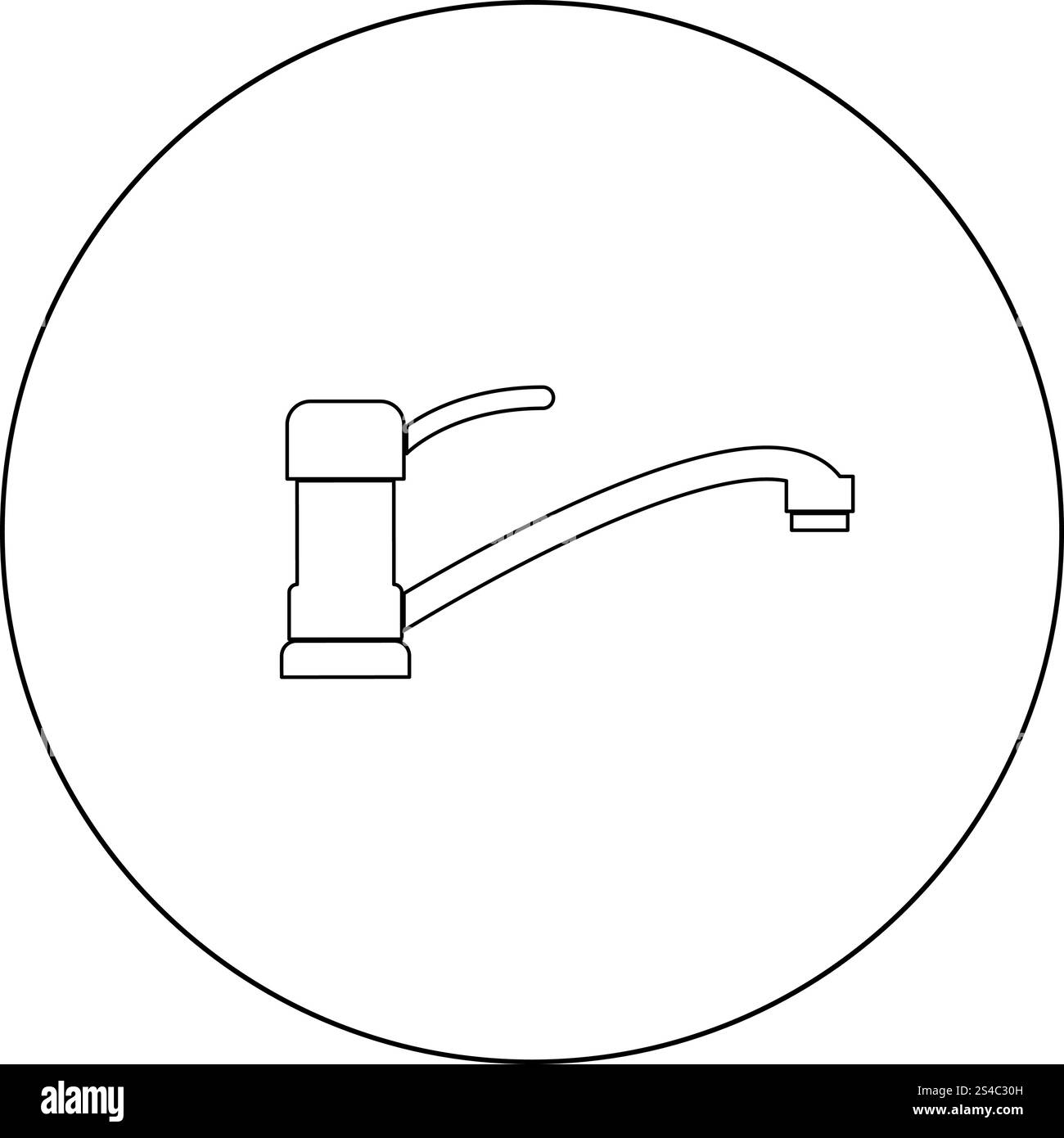 Tap or faucet sign icon outline black color in circle vector ...