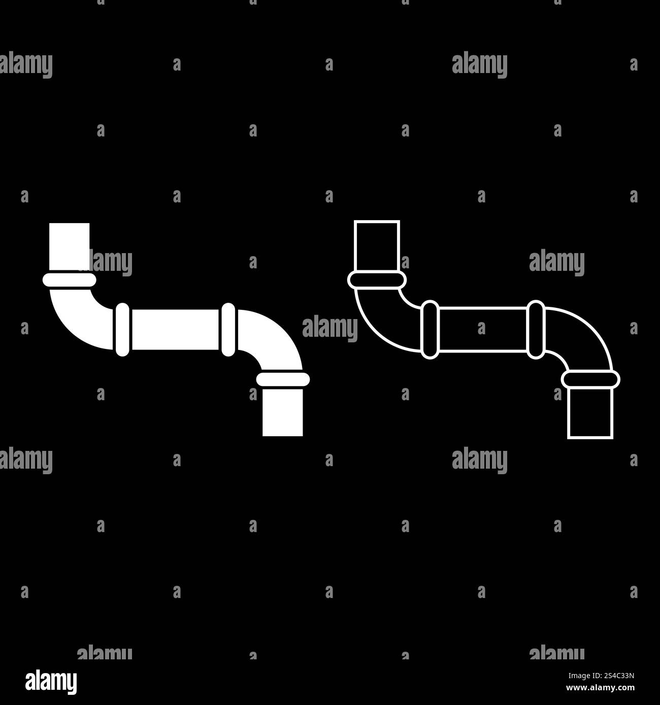 Pipe icon set white color vector illustration flat style simple image ...